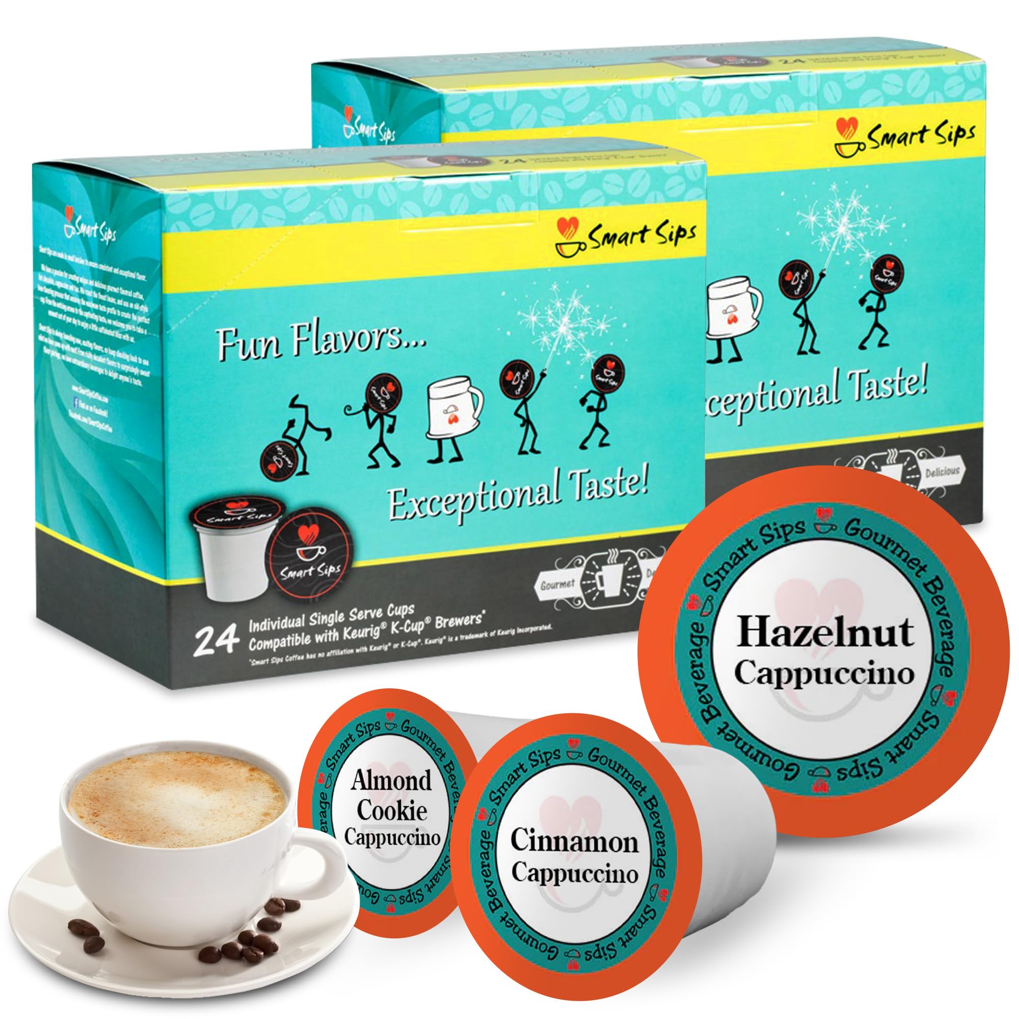 Amazon.com: Smart Sips, Gourmet Cappuccino Variety Sampler Pack ...