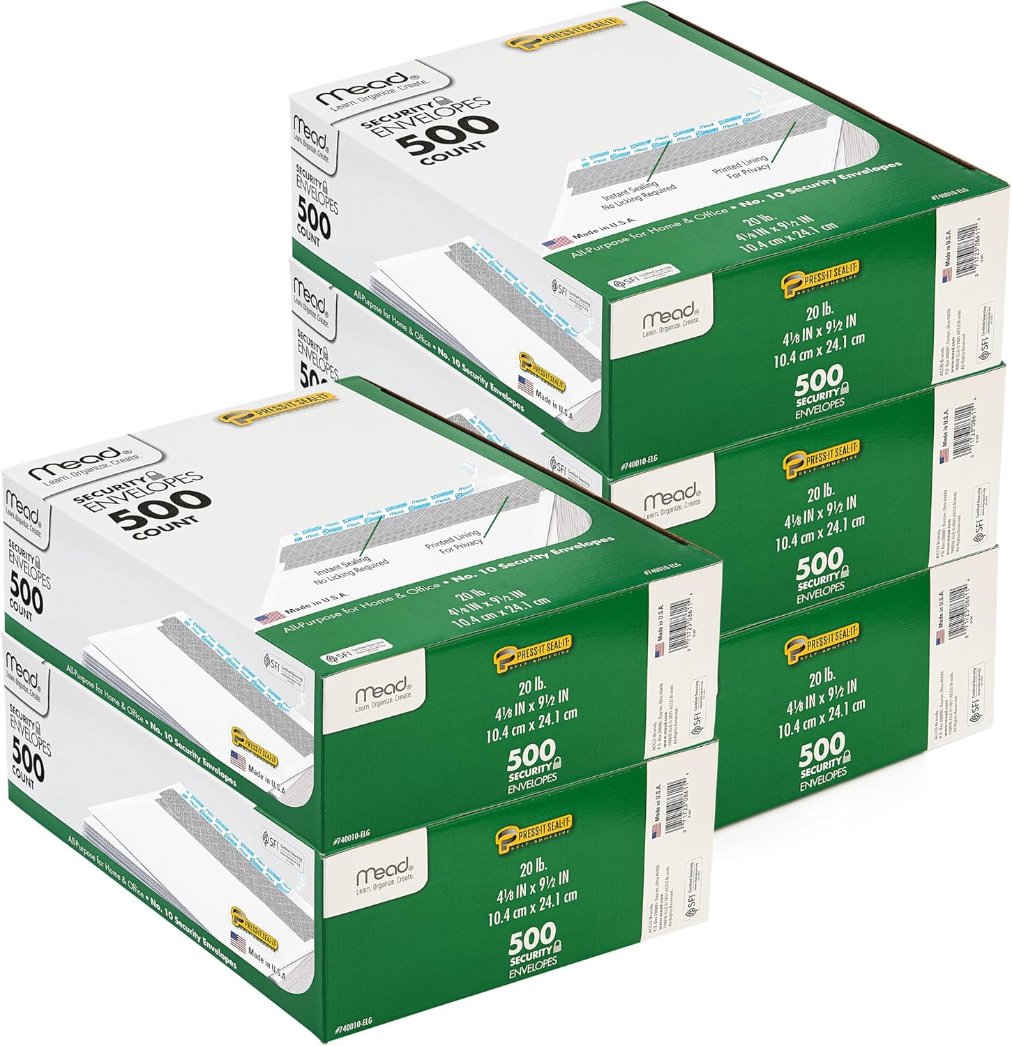 Amazon.com : Mead Security Envelopes Self Seal #10 - Windowless Mailing ...