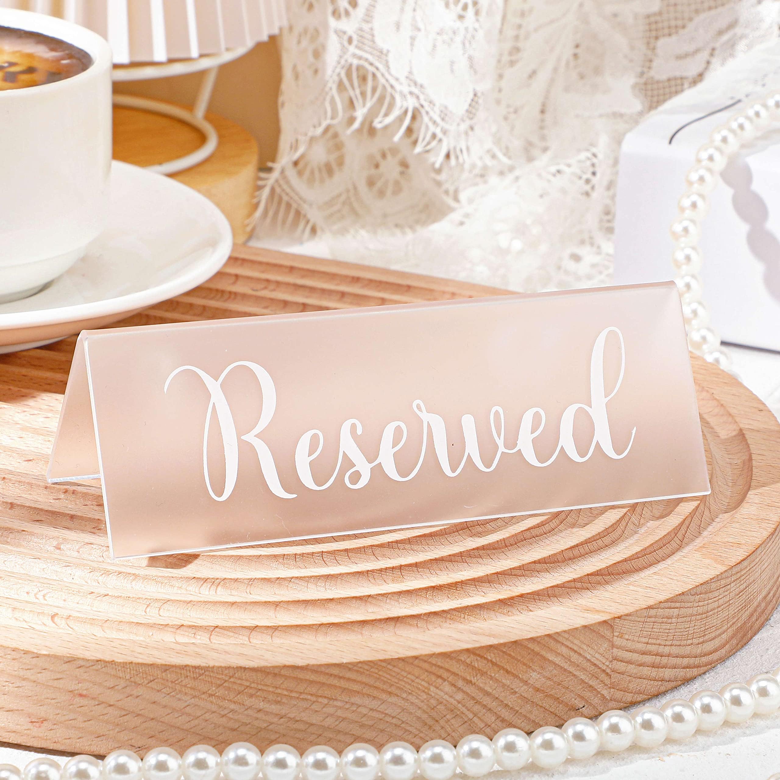 Amazon.com: 16 Pieces Reserved Sign Acrylic Clear Reserved Table Tent ...
