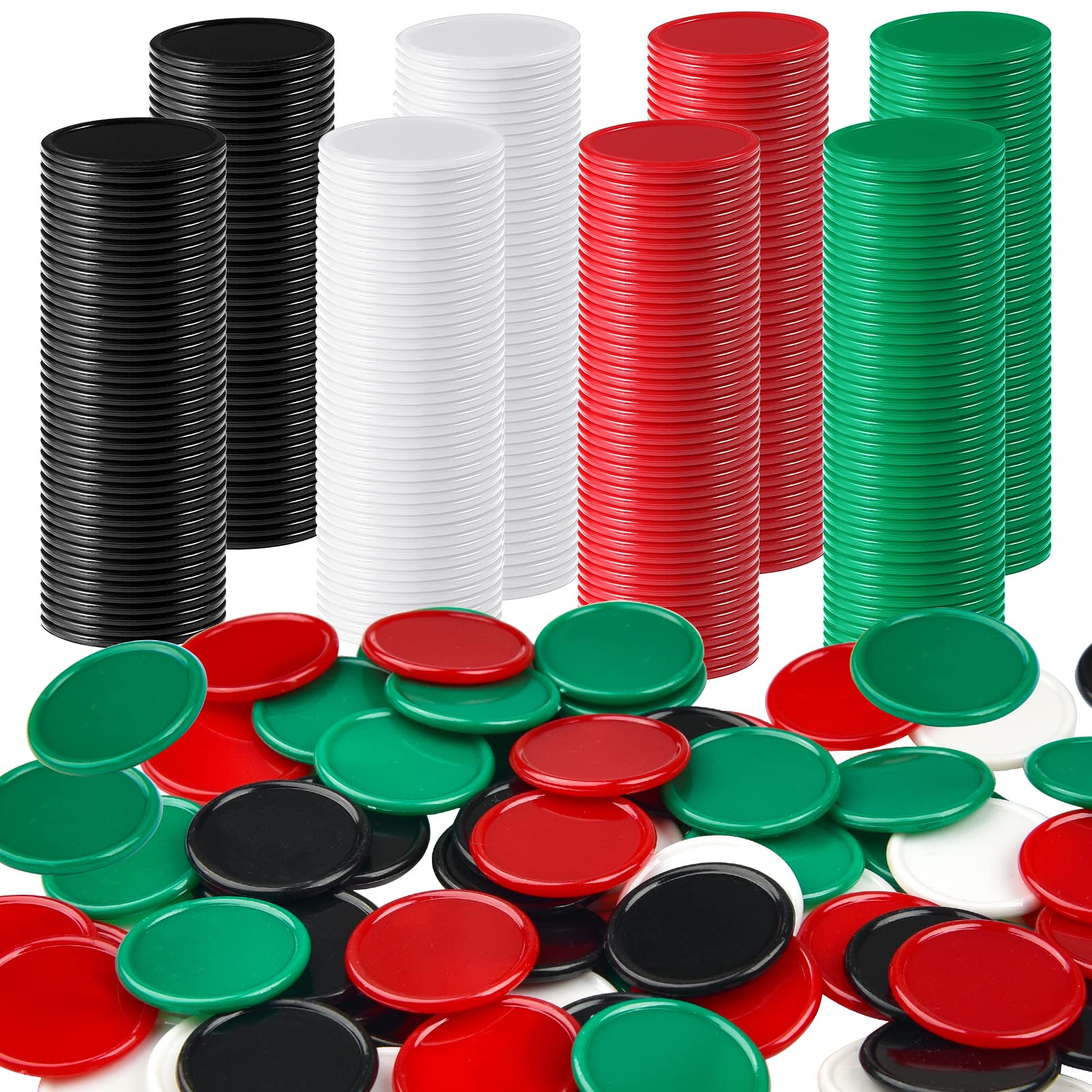 Amazon.com: Coopay 1 1/2 Inches Plastic Poker Chips Learning Counters ...