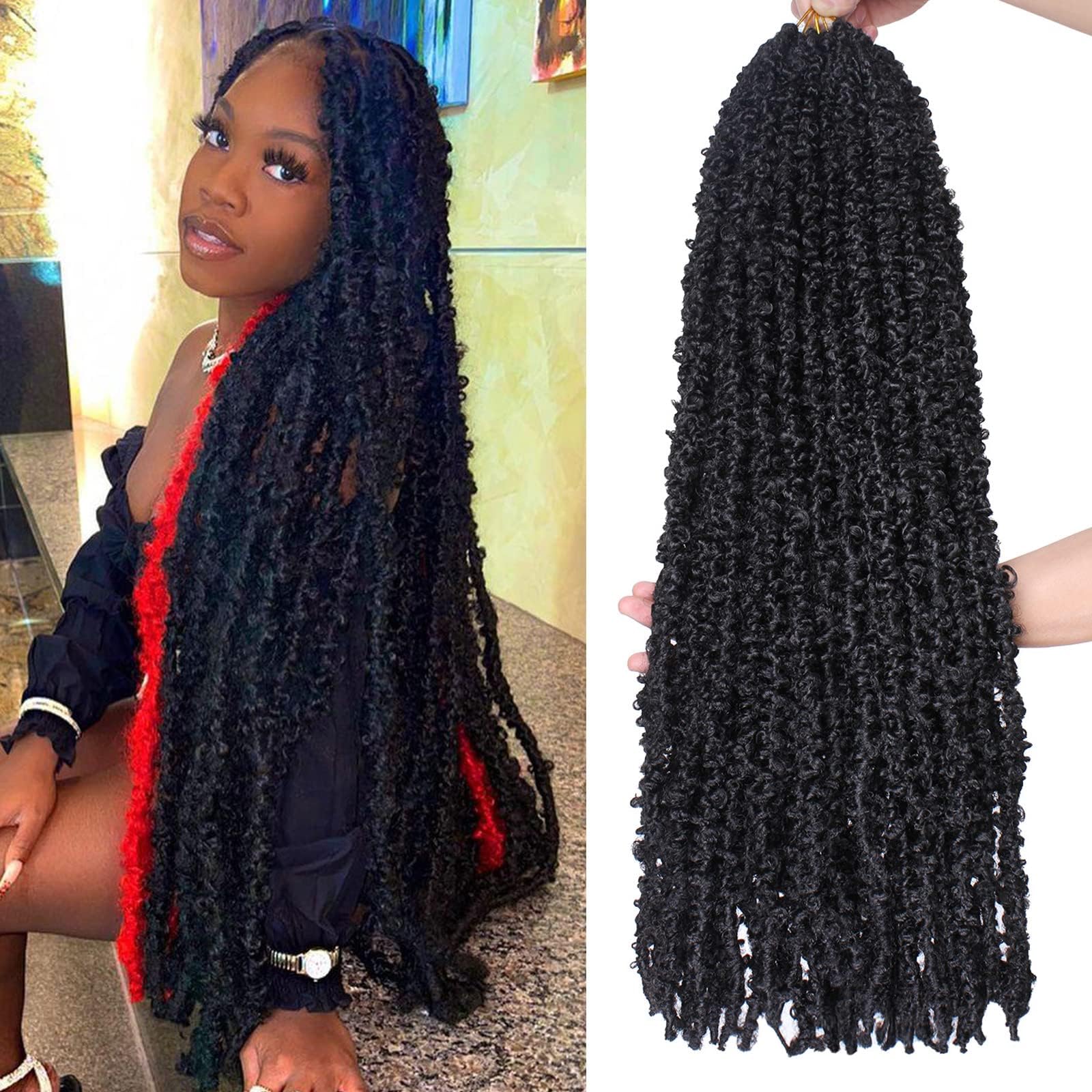 Amazon.com : Leeven 30 Inch Long Butterfly Locs Crochet Hair 6 Packs ...