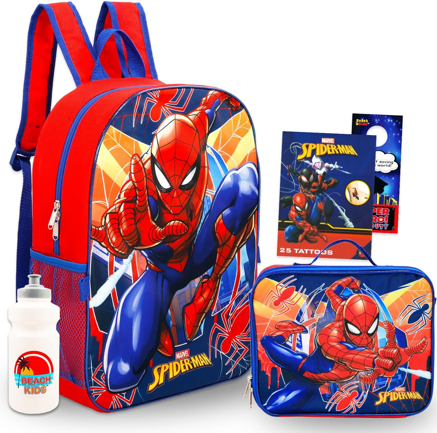 Amazon.com | Spiderman Backpack and Lunch Box Set - Bundle with 16 ...