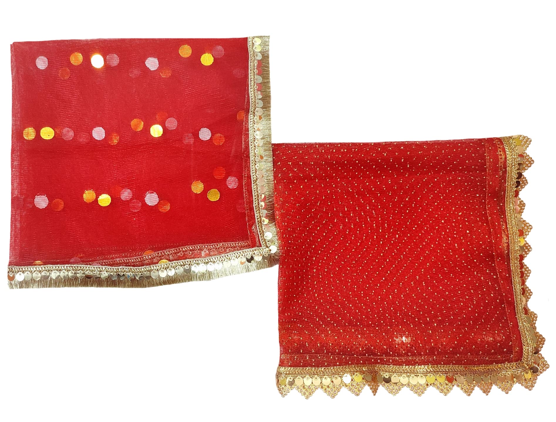 Buy Navti Creations Combo of 2 Mata Ki Chunni (chunri) / Red Net ...