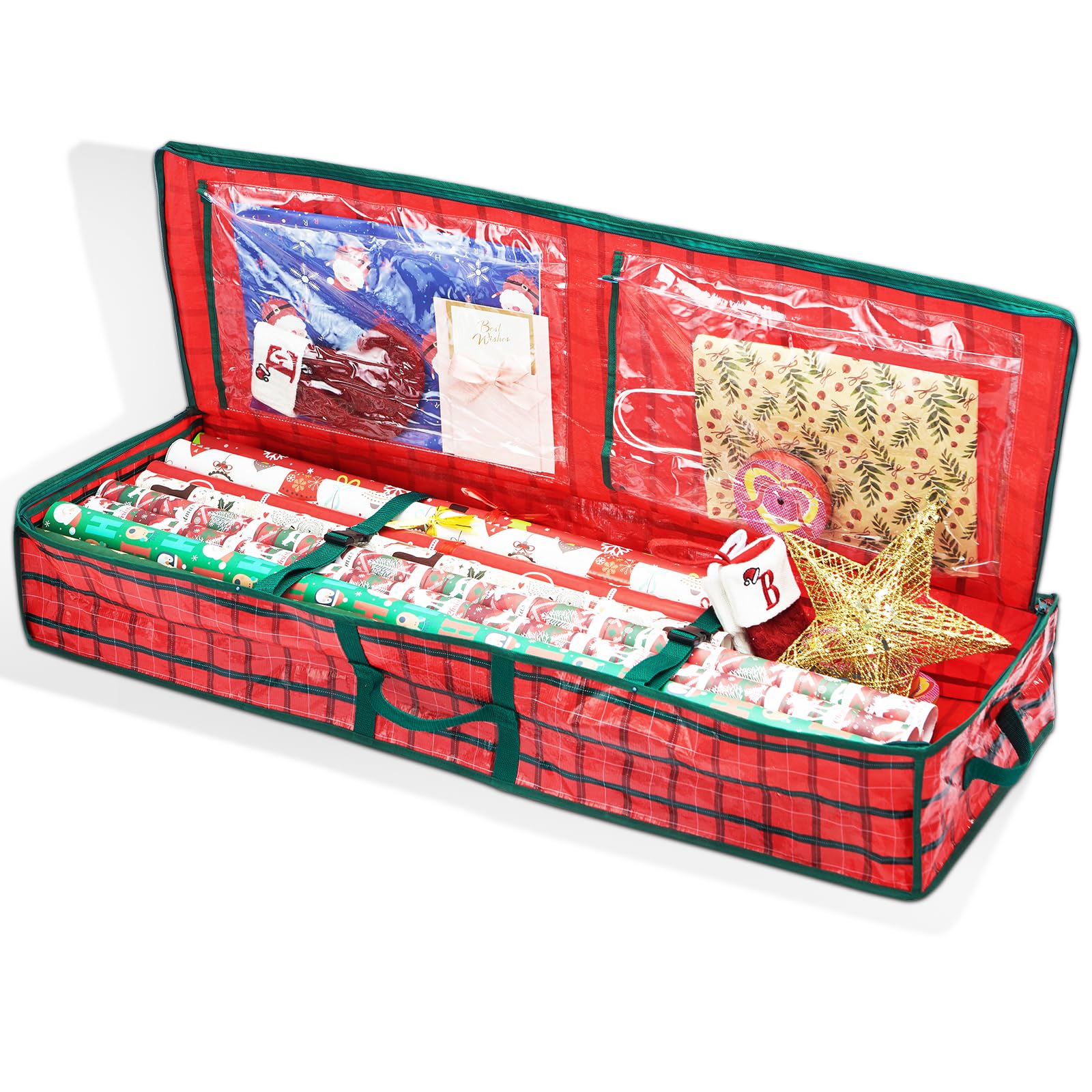Amazon.com: Edergoo Wrapping Paper Organizer Storage, Christmas ...