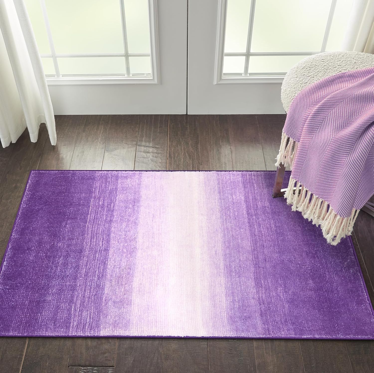 Amazon.com: Wonnitar Modern Ombre Purple Rug 2x3, Small Washable ...