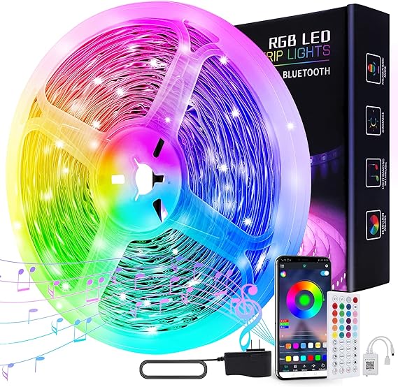 Led Lights 65.6ft/20M ,Lxyoug Ultra Long Music Sync Smart RGB LED Strip ...