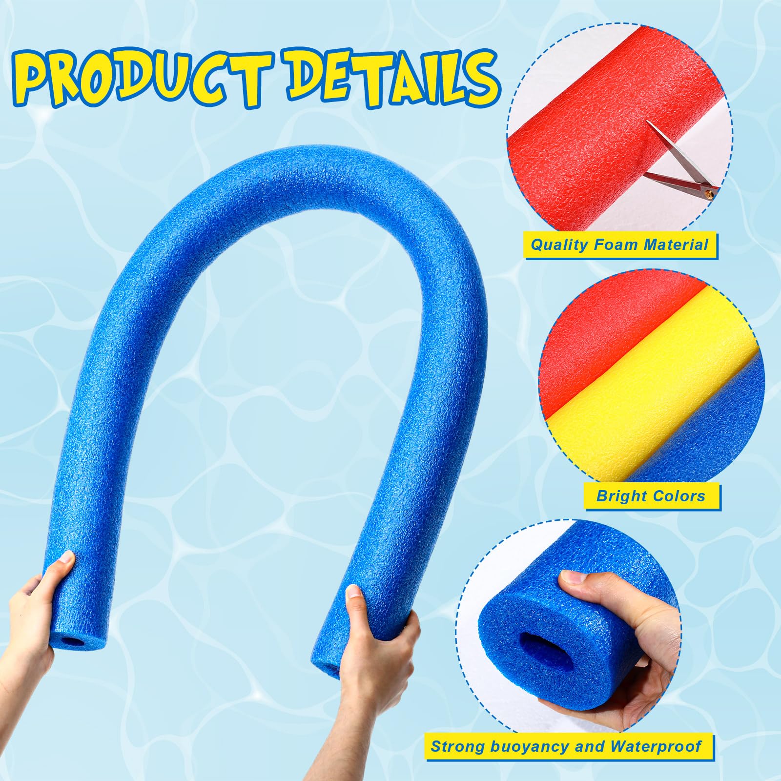 Snapklik.com : Hollowfly 6 Pack Jumbo Pool Noodles Swimming Floating ...