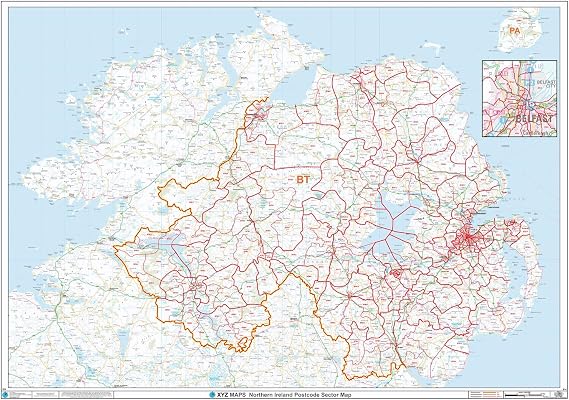 Postcode Sector Map - (S14) - Northern Ireland - Wall Map-Plastic ...