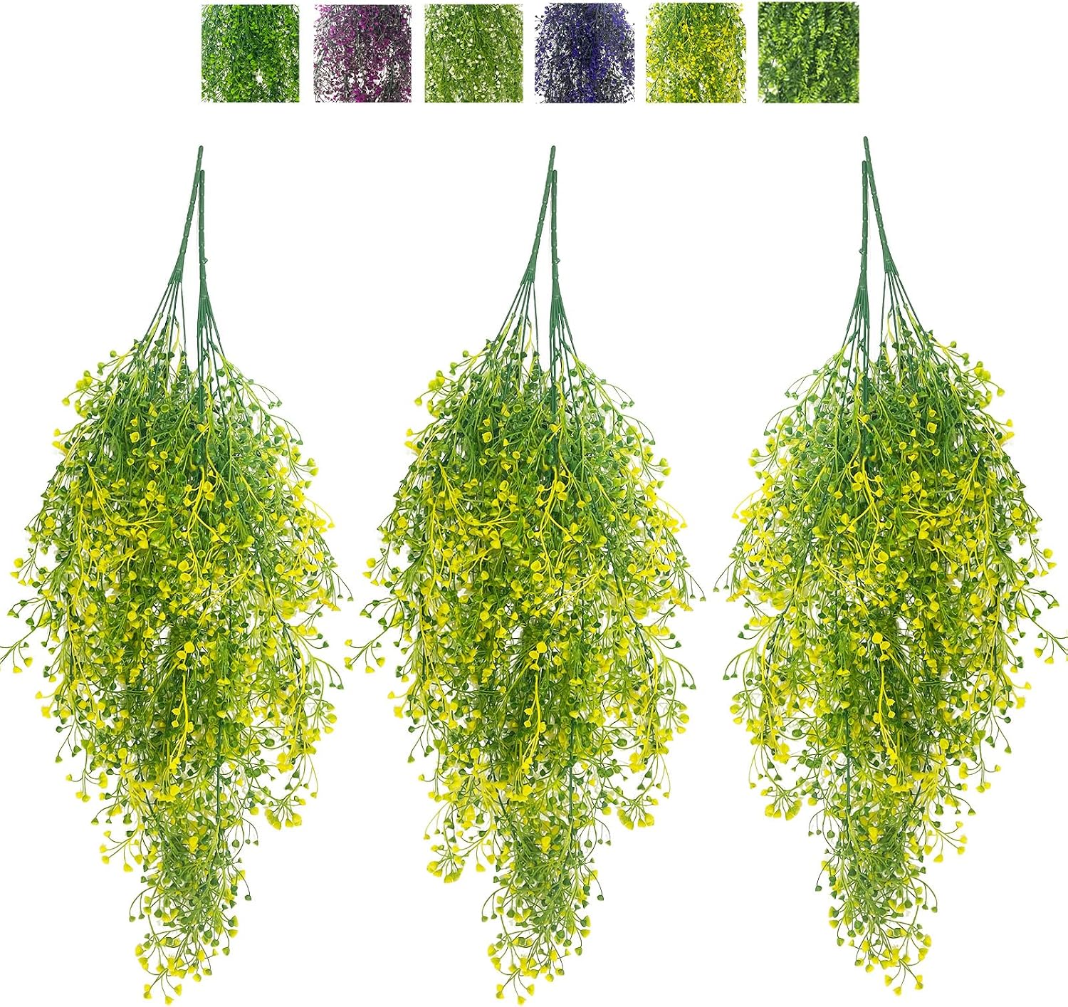 Amazon.com: AUMVEYI 6 Pcs Yellow Hanging Plants Artificial Decor ...