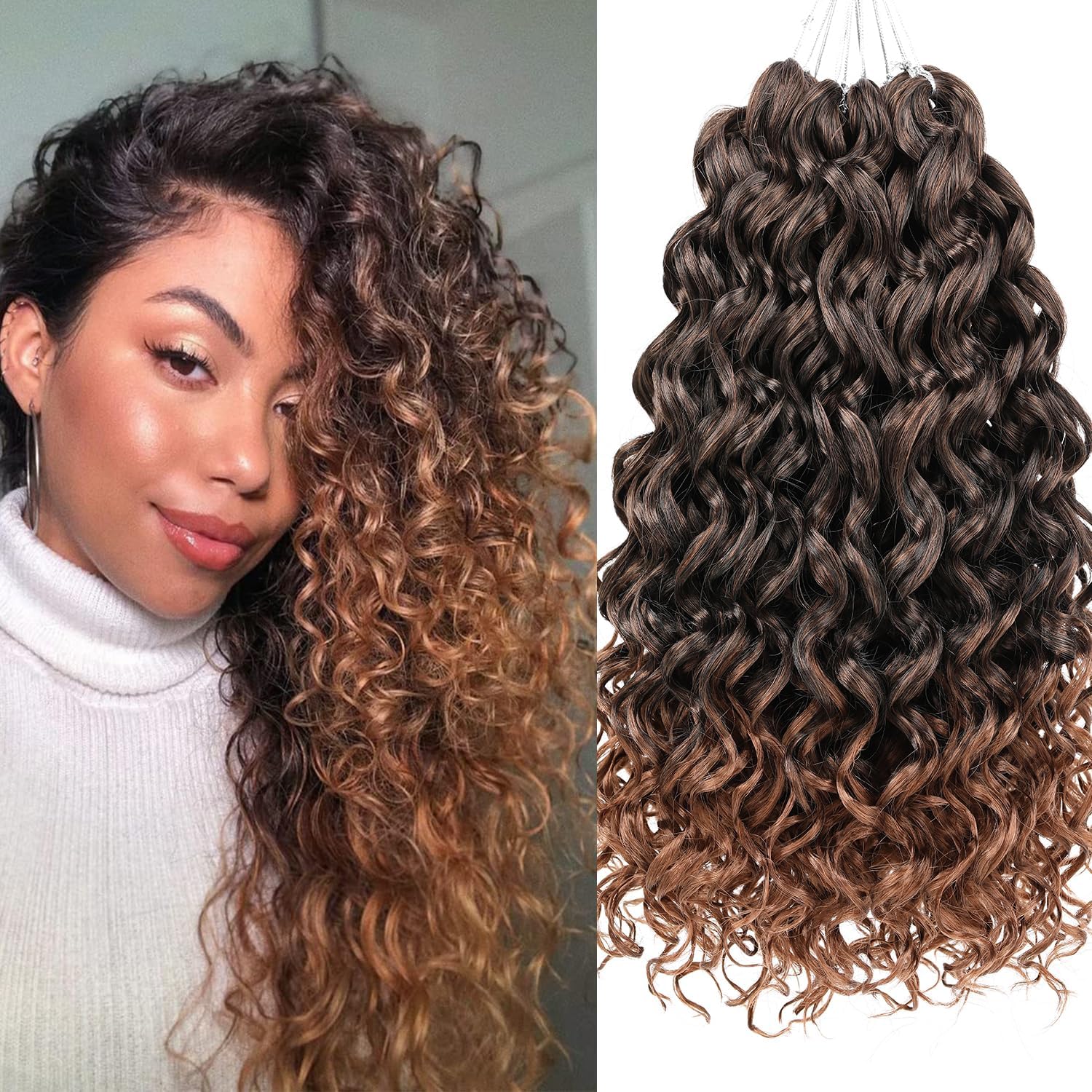 Mscat GoGo Curl Crochet Hair - 14 Inch Curly, Ocean Wave & Beach Curl ...