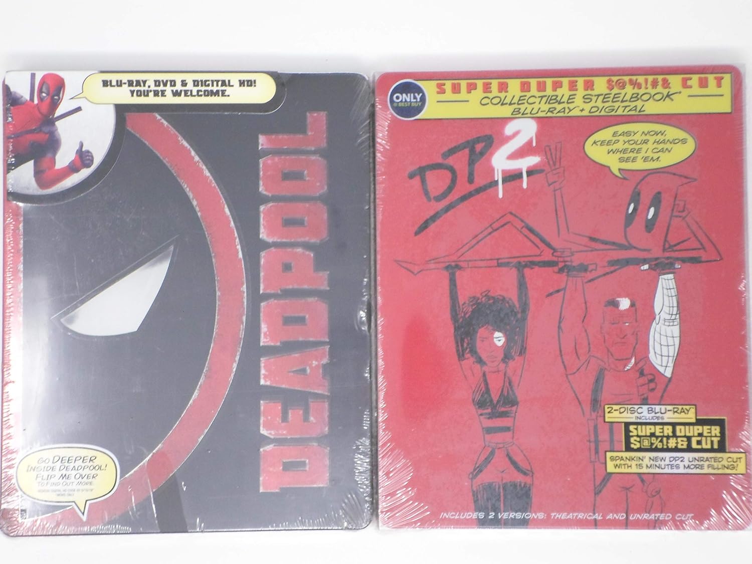 Deadpool 1 & 2 Limited Edition Steelbook Bundle (Blu-Ray+Digital ...