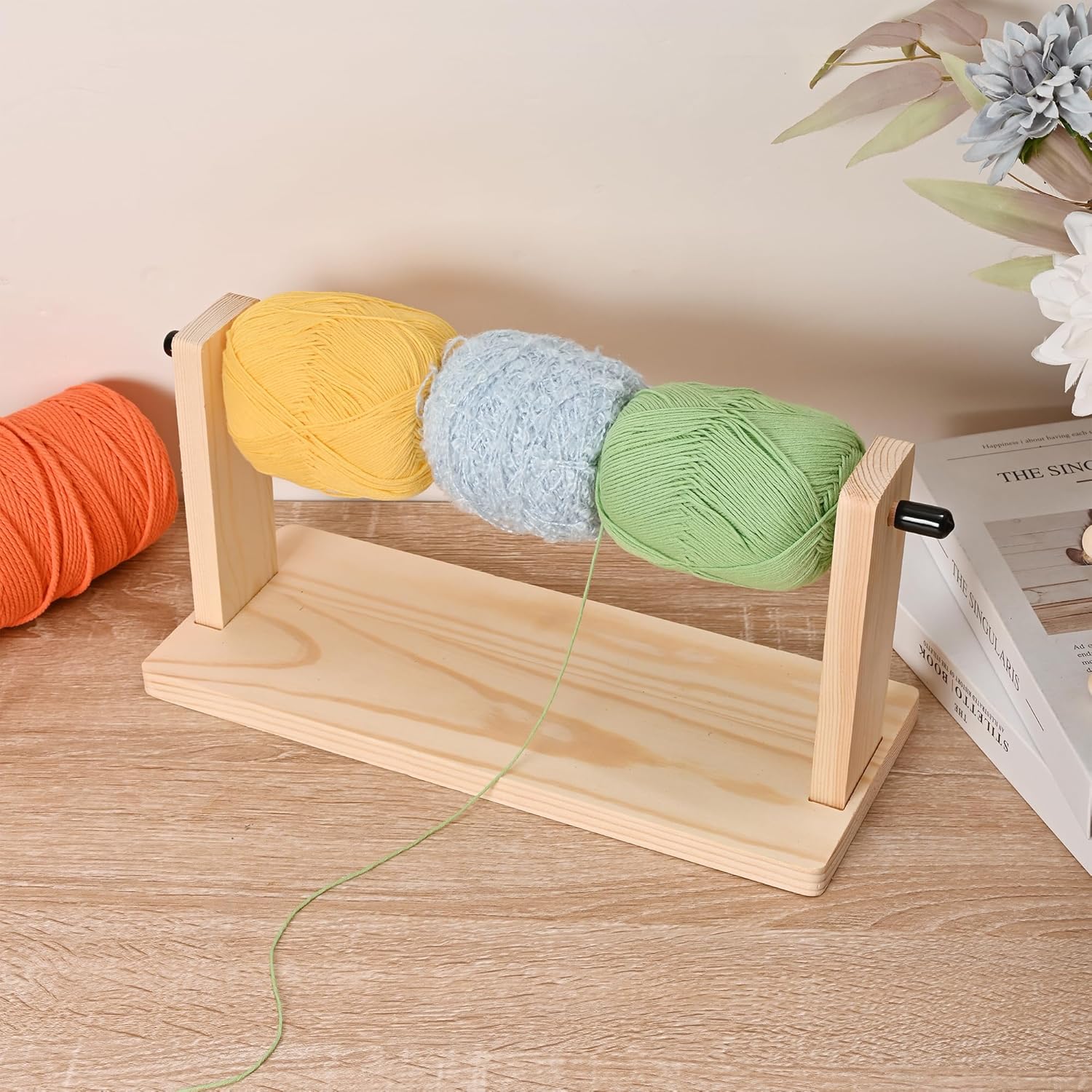 Amazon.com: Sparkle Race Wooden Crochet Yarn Holder, Single Revolving ...