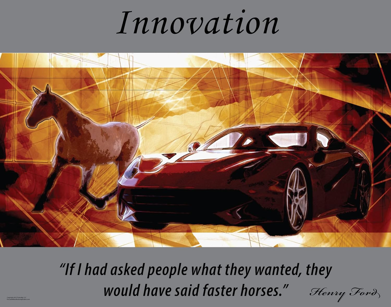 Amazon.com: Lean Manufacturing Posters Innovation, Henry Ford Quote ...