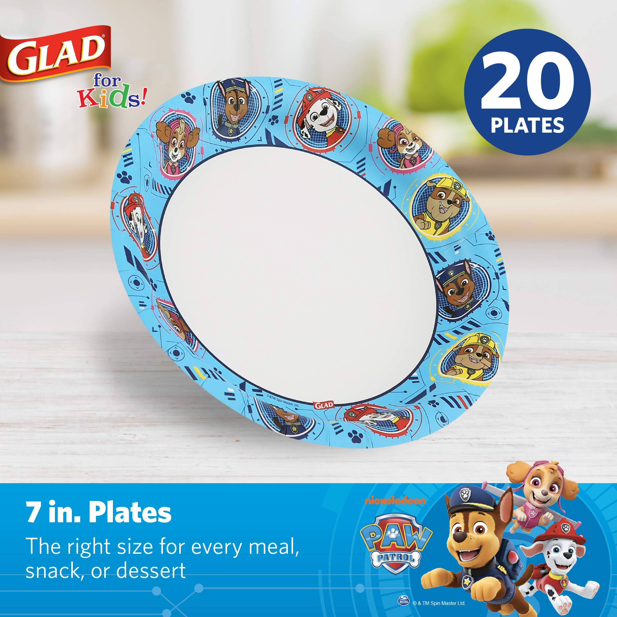Snapklik.com : For Kids Paw Patrol Paper Plates, Core Pups Blue - Heavy ...