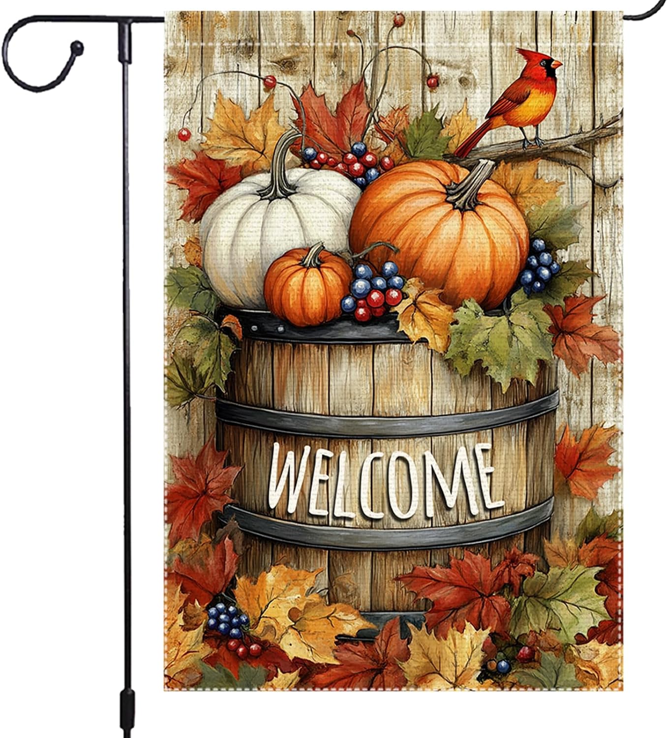 Amazon.com : Fall Garden Flag Welcome Thanksgiving Harvest Pumpkin ...