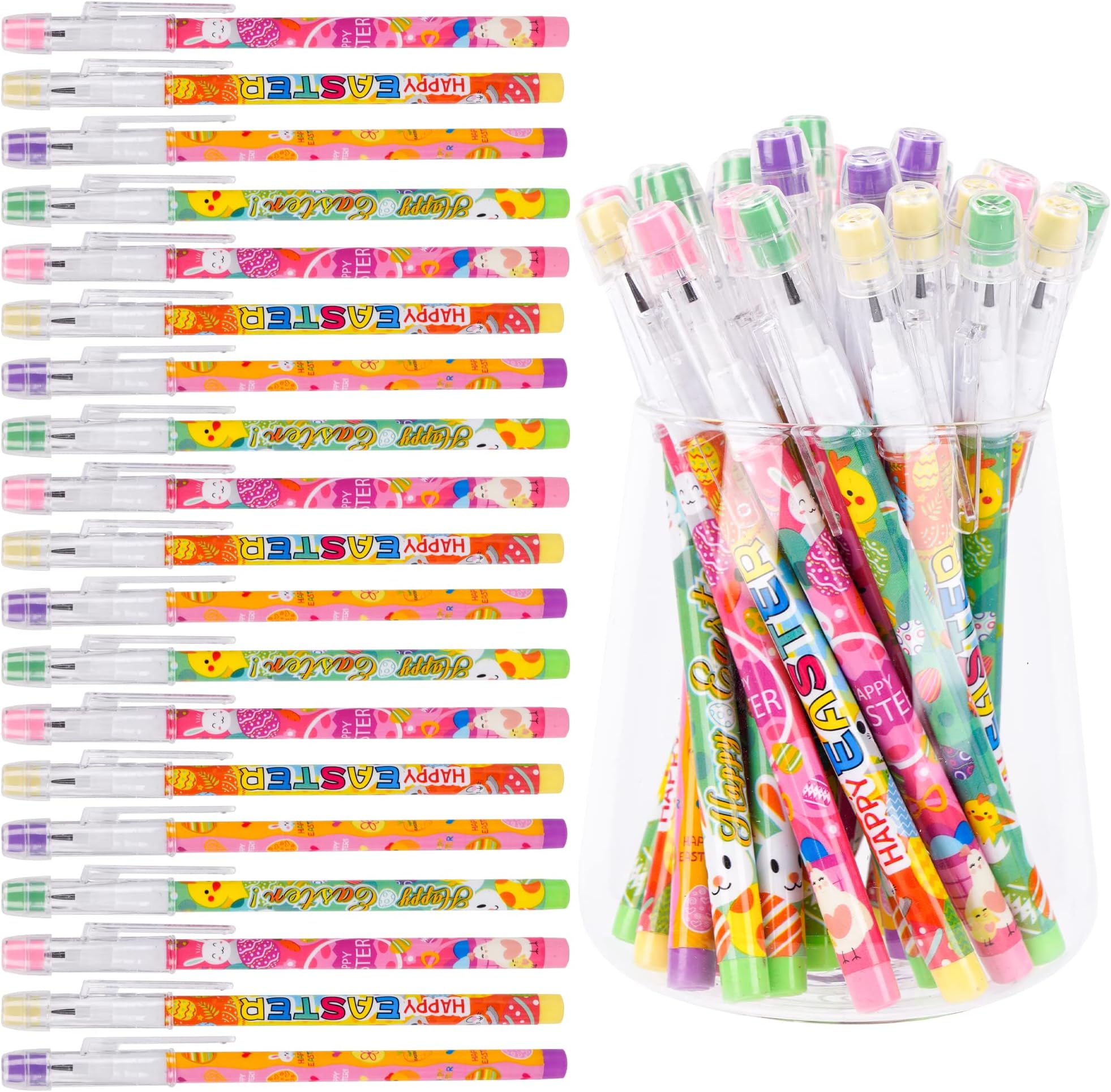 Amazon.com : Kolewo4ever 48pcs HB Easter Pencils Translucent Pencil ...