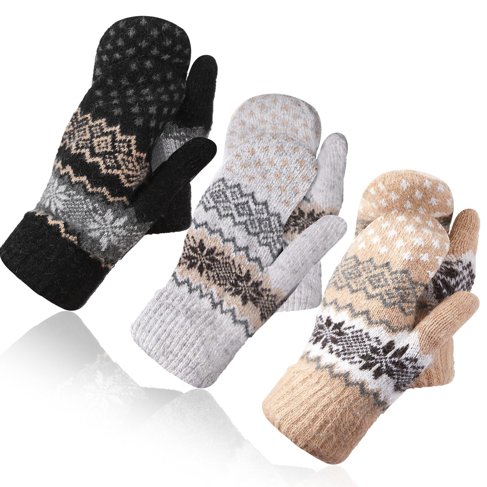 Snapklik.com : Vicenpal 3 Pairs Mittens For Women Cold Weather Winter ...