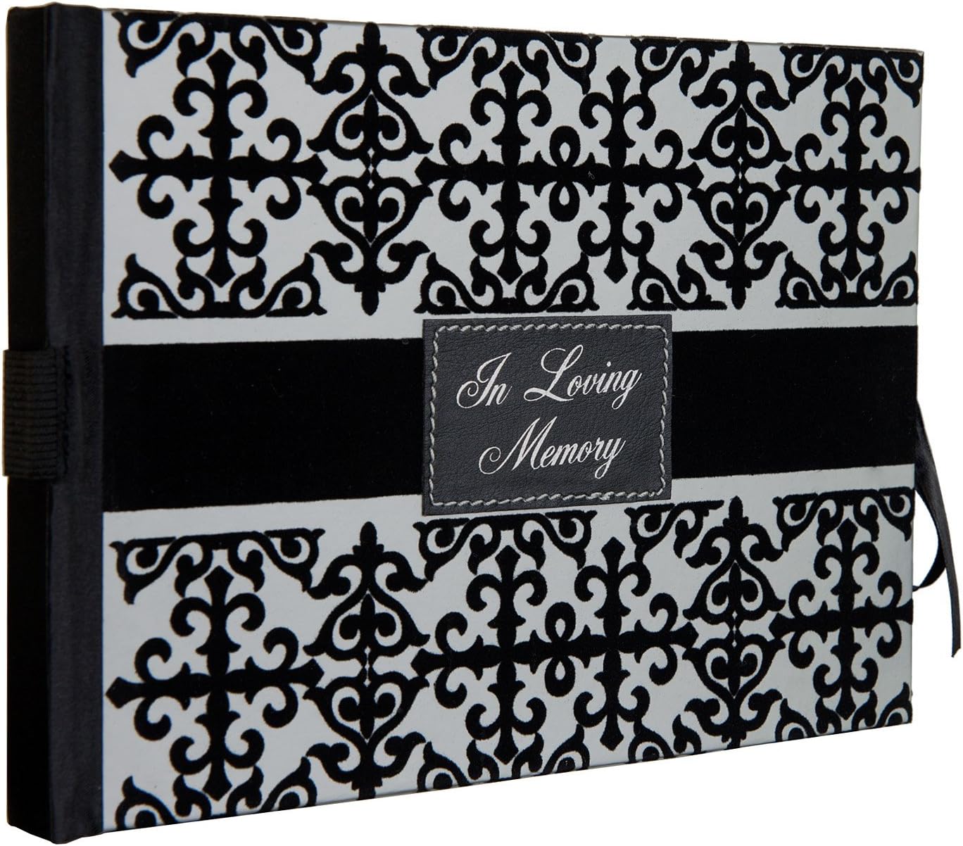 Amazon.com: In Loving Memory Guest Book - Black and White Flocked Cover ...
