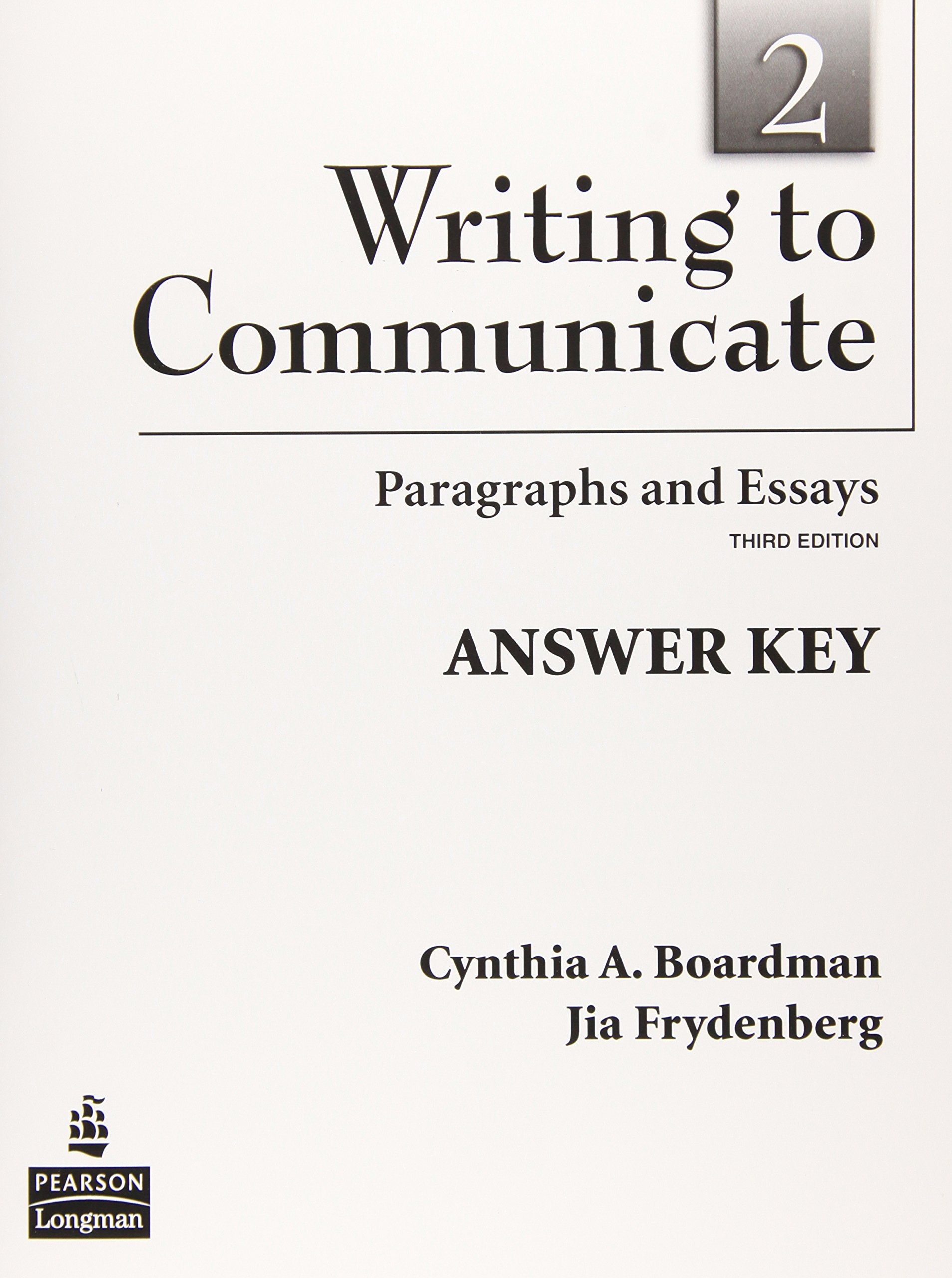 Writing to Communicate Answer Key (Level 2) Paragraphs and Essays ...