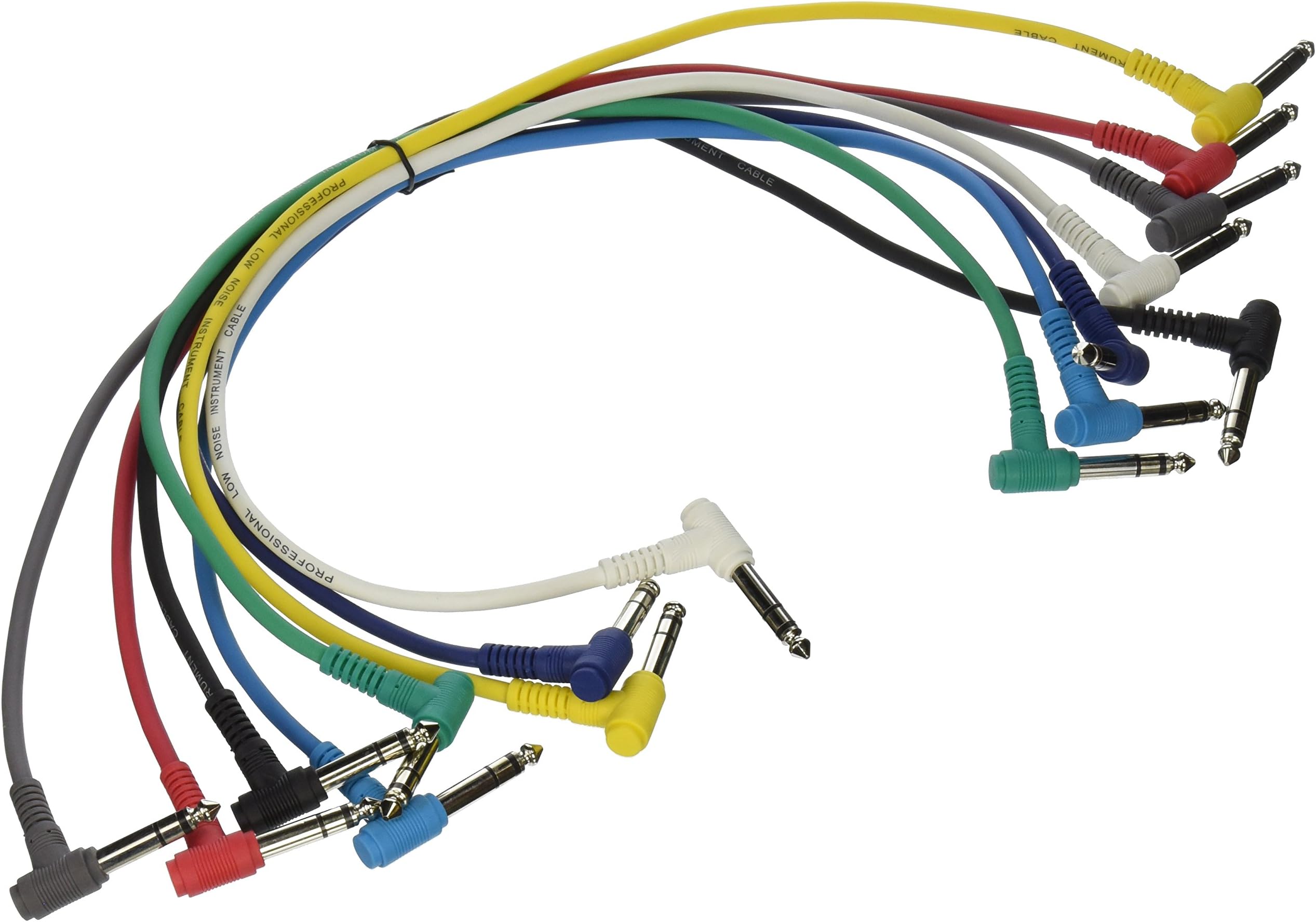 Amazon.com: On-Stage Hot Wires Right Angle 1/4" TRS Patch Cables, 17 ...
