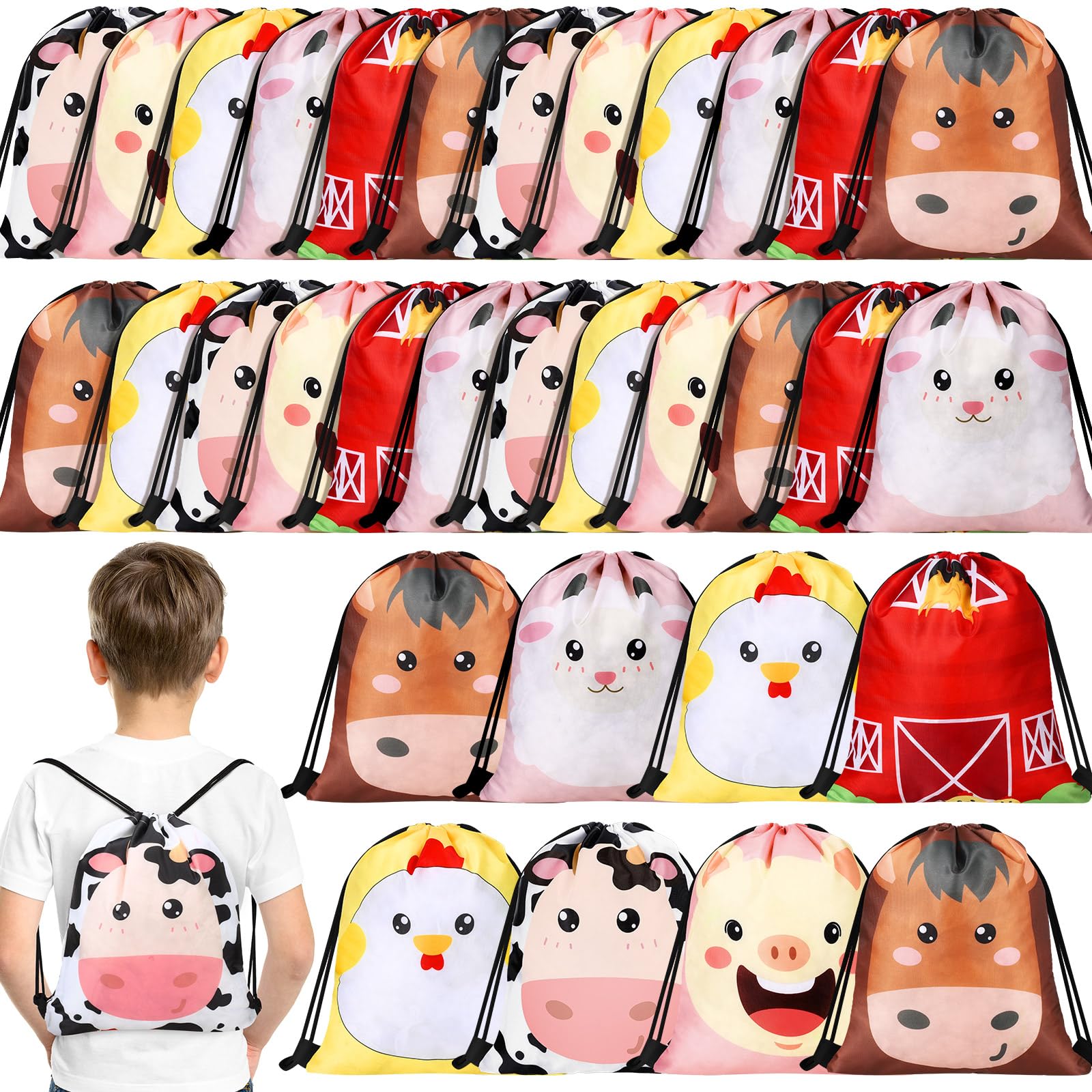 Snapklik.com : Farm Animal Party Favor Bags Gift Bags Farm Birthday ...