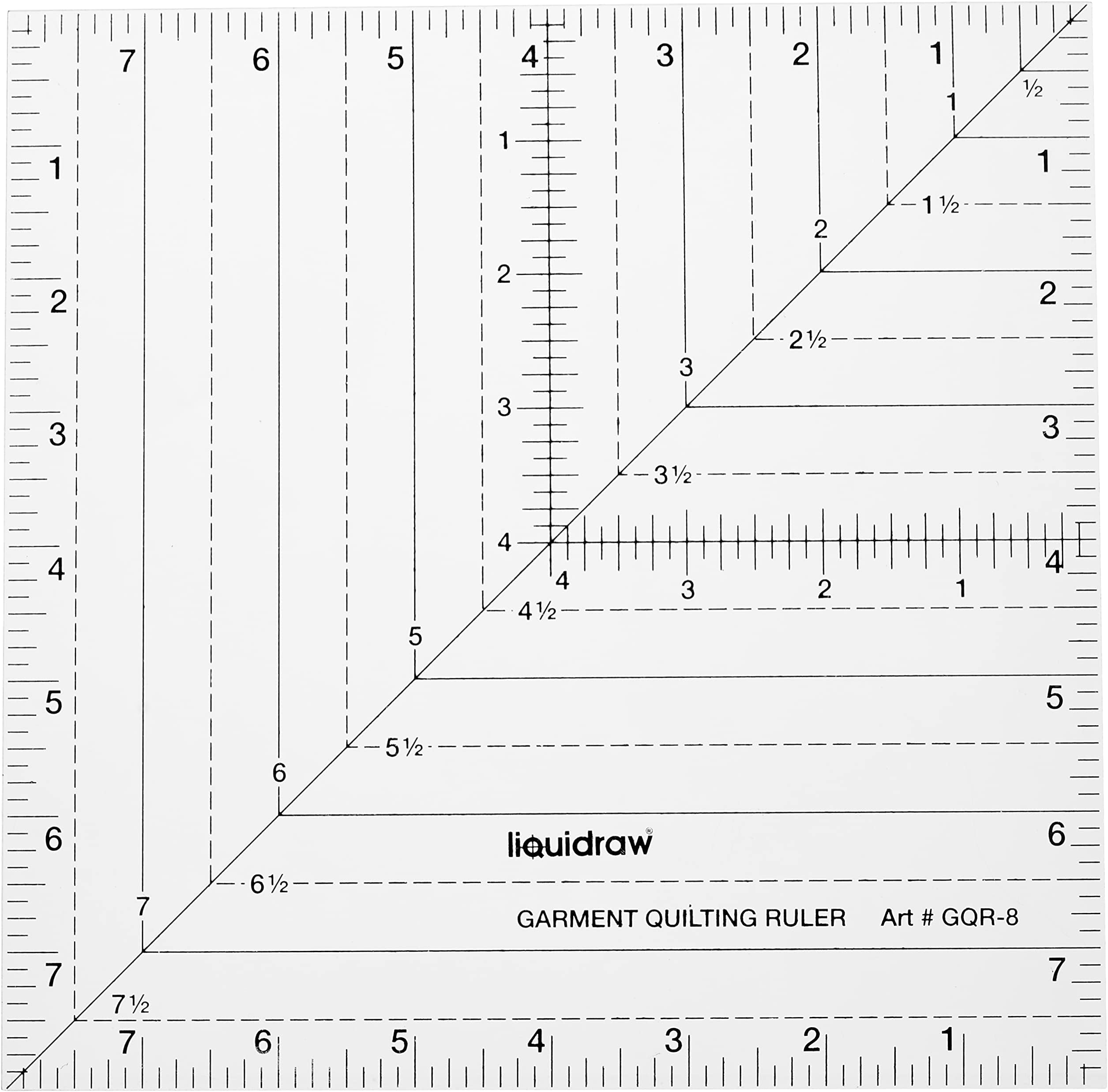 Liquidraw Quilting Ruler Set of 5, Clear Acrylic Quilting Rulers ...