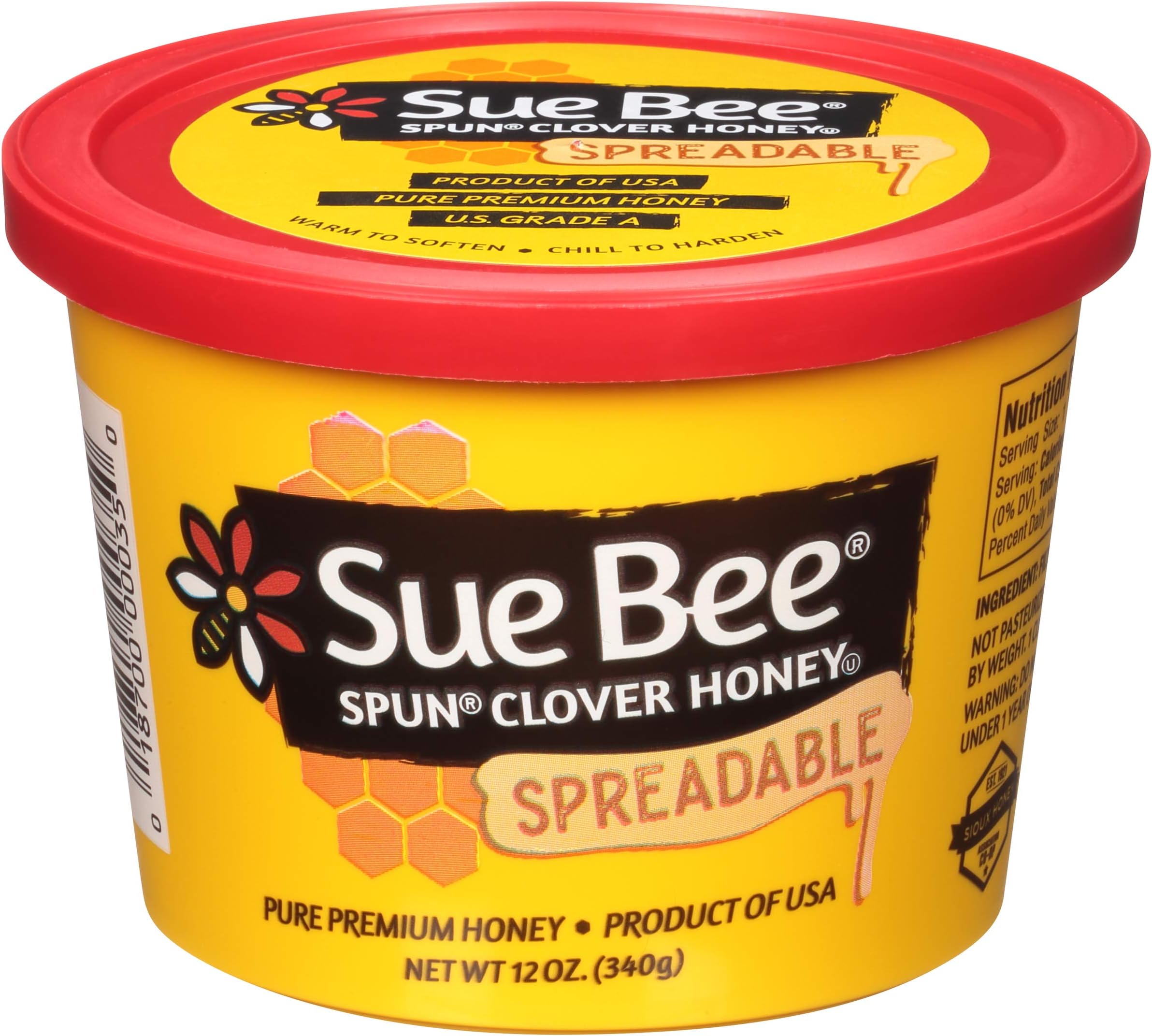 Amazon.com : Sue Bee Spun USA Clover Honey, 12 Ounce Sue Bee Pure ...