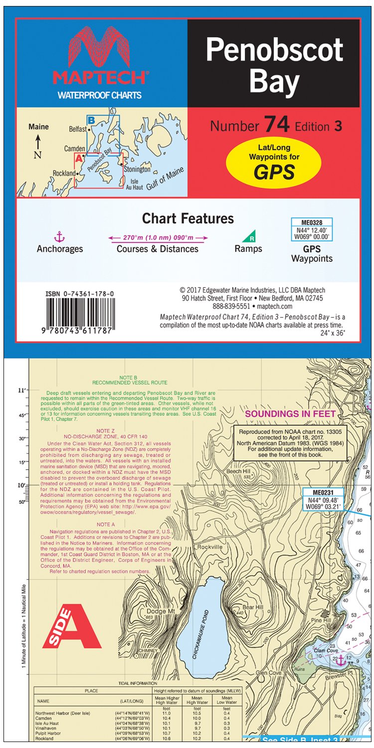 Penobscot Bay MAPTECH® Waterproof Chart #74, 3rd Ed, WPC074-03: MAPTECH ...