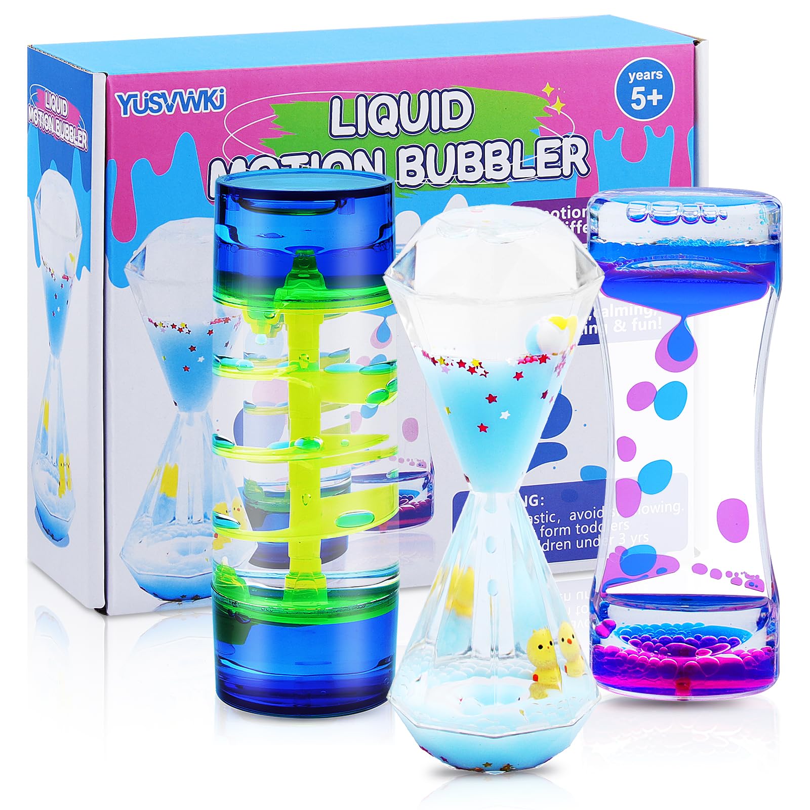 Bunter Liquid Timer für Kinder & Erwachsene 3 PCS Hourglass Liquid ...