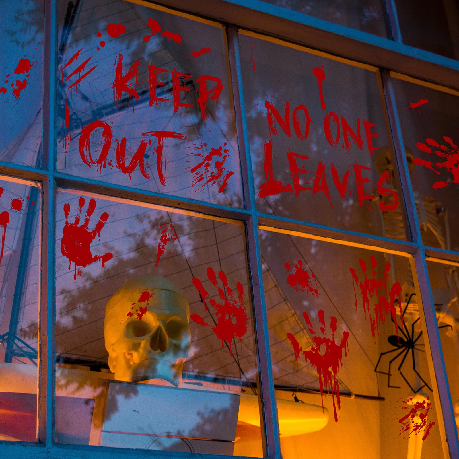 Bloody Handprints On Window