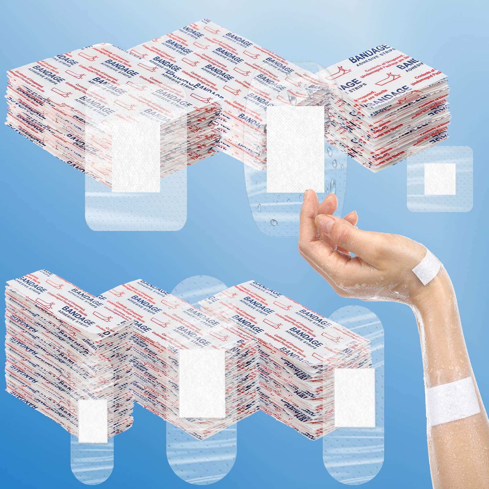 Amazon.com: Geiserailie 200 Pcs Sheer Waterproof Bandages Family ...