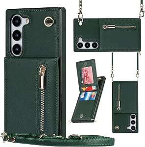 Amazon.com: Phone Case for Samsung Galaxy S21 Plus S21+ 5G Wallet Cover with Crossbody Strap ...