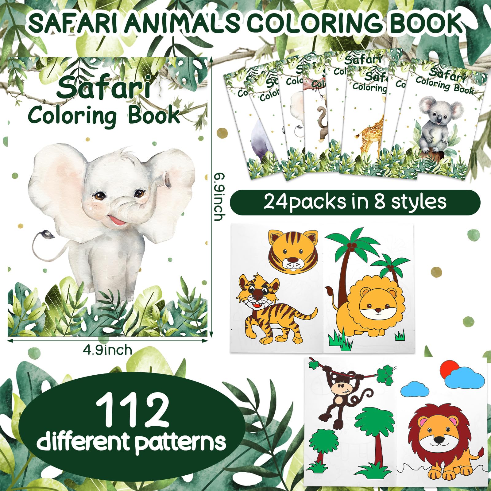 Snapklik.com : Honoson 24 Pcs Kids Coloring Books Animals Truck ...