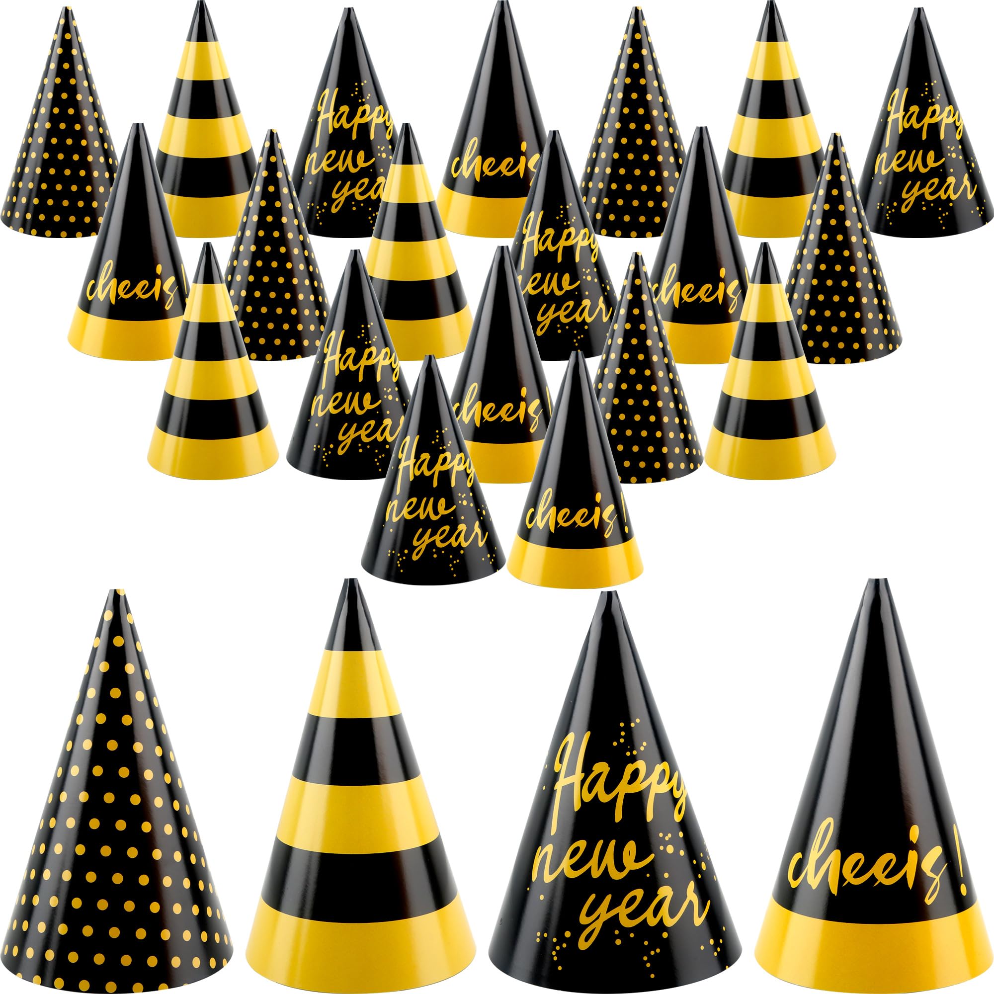 Amazon.com: Sonarun 32 Pack New Years Eve Party Cone Hats Happy New ...