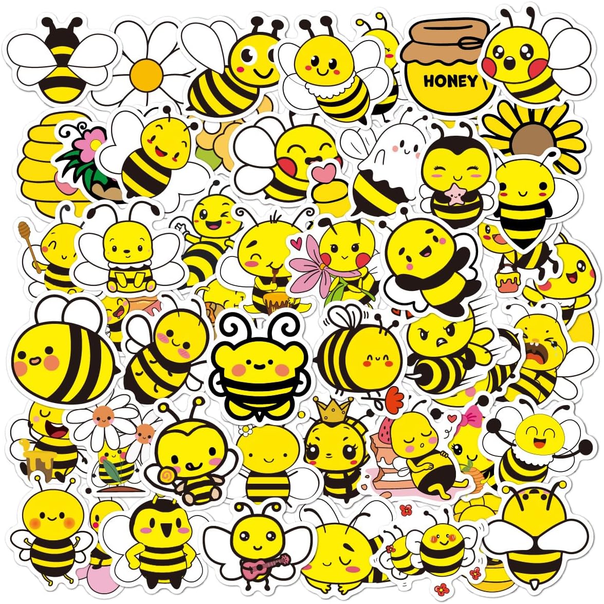 Amazon.com: 50PCS Bee Stickers for Kids Boys, LAYAHAGO Vinyl Stickers ...