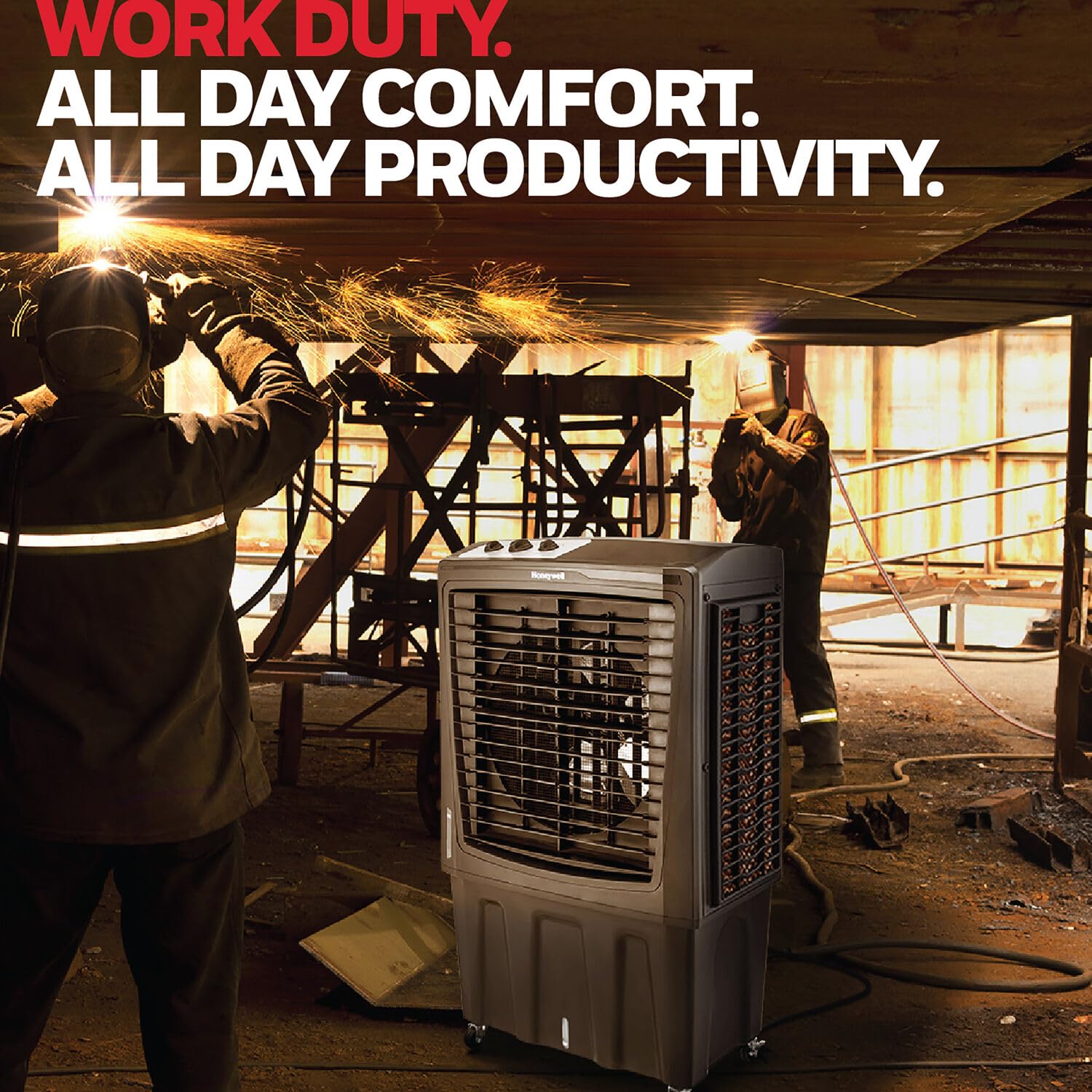 Honeywell 2100 CFM Outdoor Portable Evaporative Cooler and Fan for ...