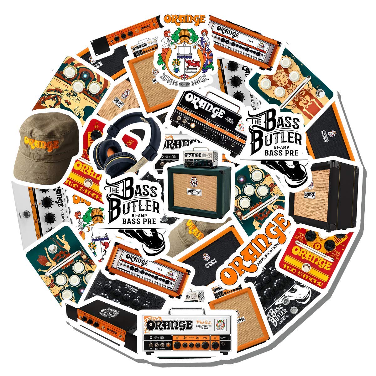 Amazon.com: 20 PCS Stickers Pack Orange Aesthetic Amps Vinyl Colorful ...