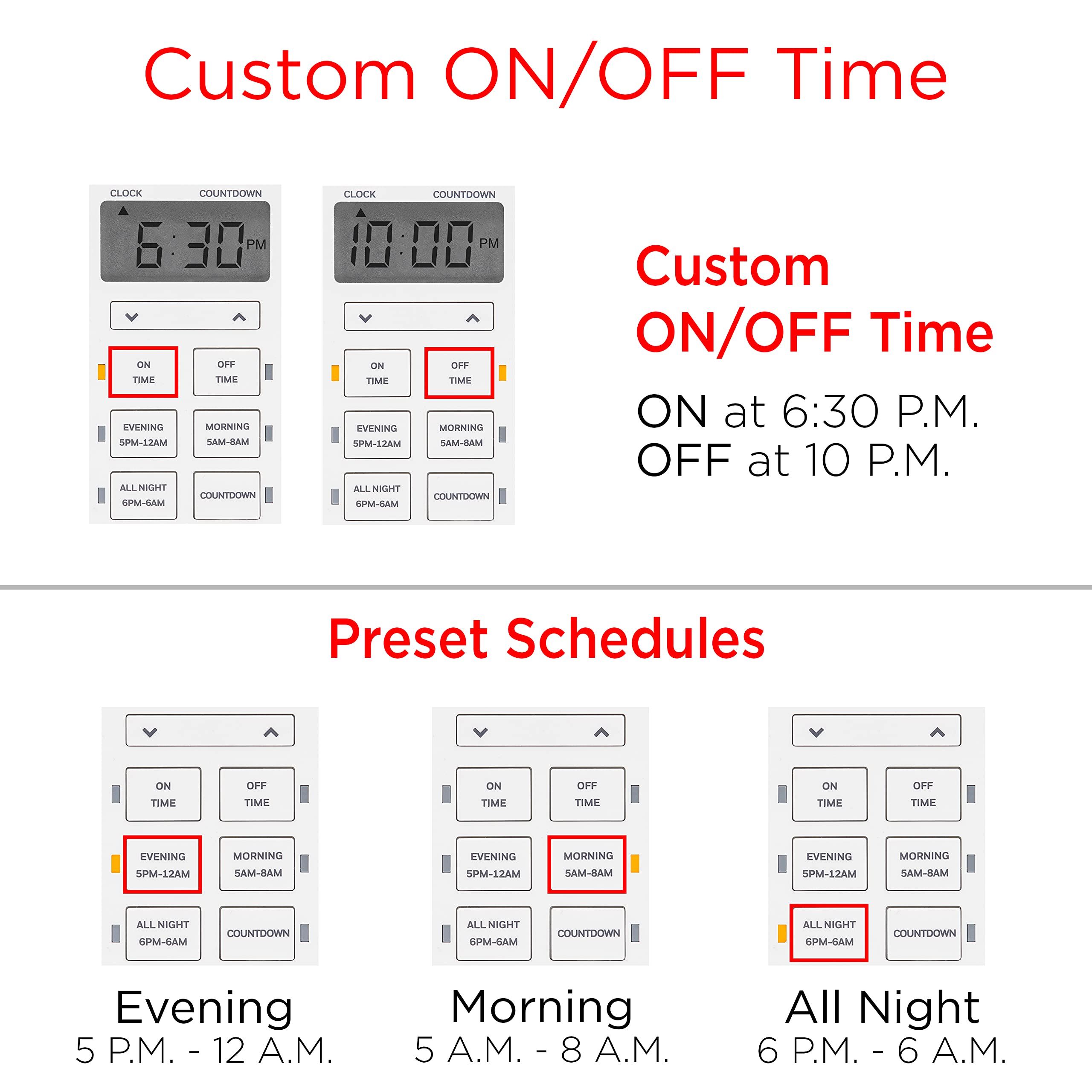Snapklik.com : Dimmable Digital Outlet Timer, 2 Polarized Timer Outlet ...