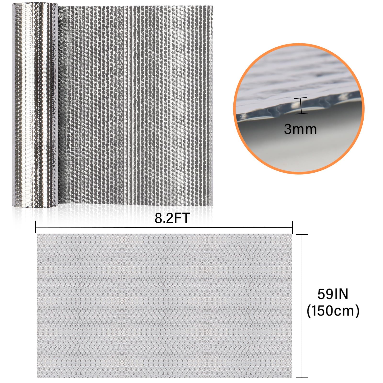 Snapklik.com : Double Reflective Insulation Roll, 59" X 8 Double-Sided Aluminum Bubble Roll, Rv ...