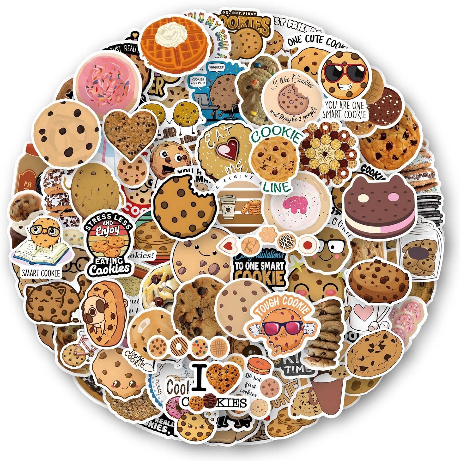 Amazon.com: Biscuit Stickers 100Pcs Laptop Stickers Aesthetic,Cookie ...