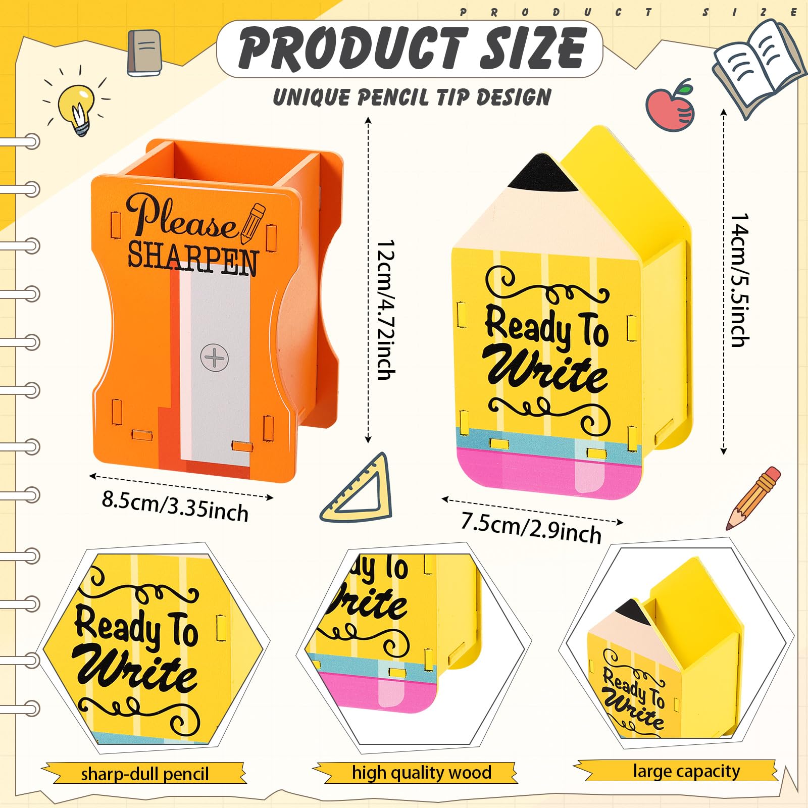 Snapklik.com : DoubleFill 2 Pcs Pencil Shaped Holder Sharp Dull Holder ...