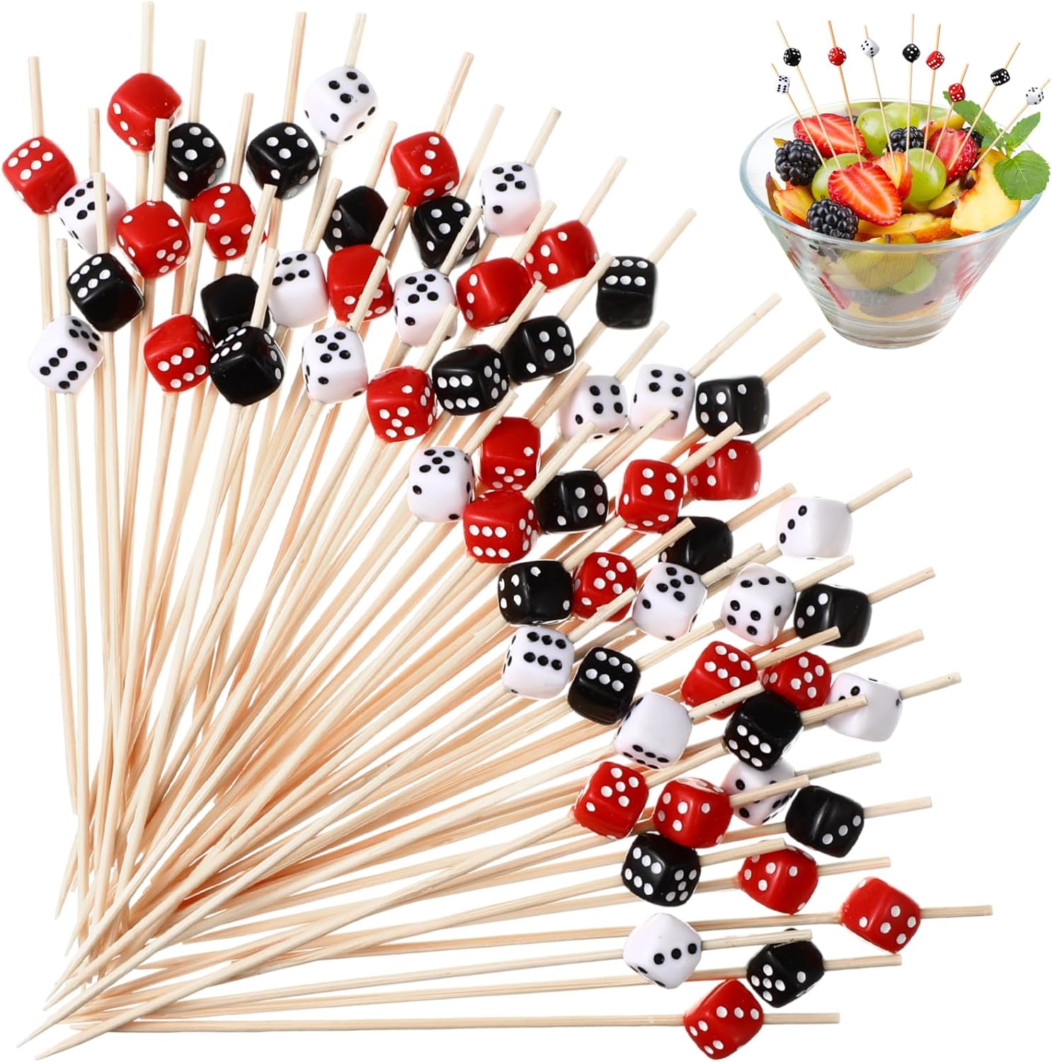 Amazon.com | Reallnaive 300 Pcs Dice Cocktail Picks Casino Party ...