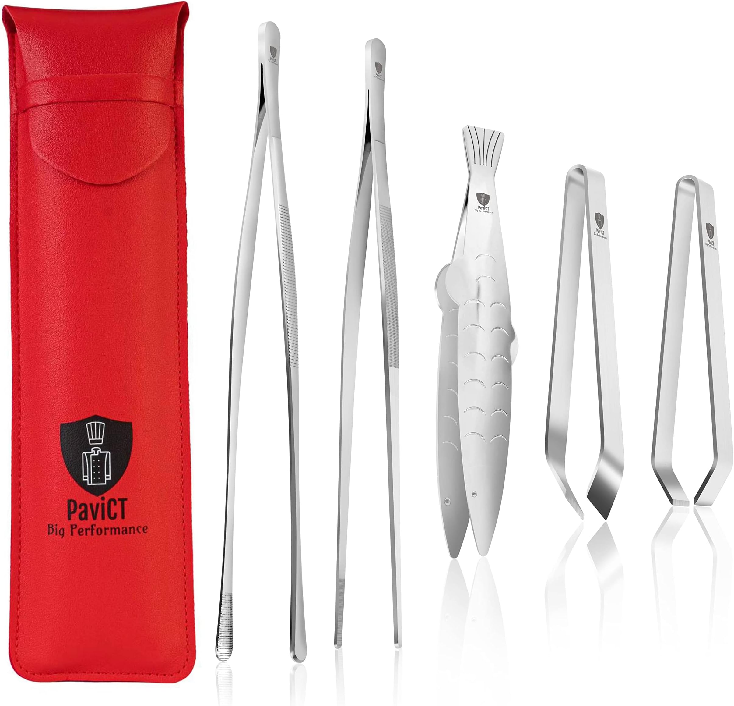 Amazon.com: PaviCT Stainless Steel Long Tweezers - Fish Tweezers Bones ...