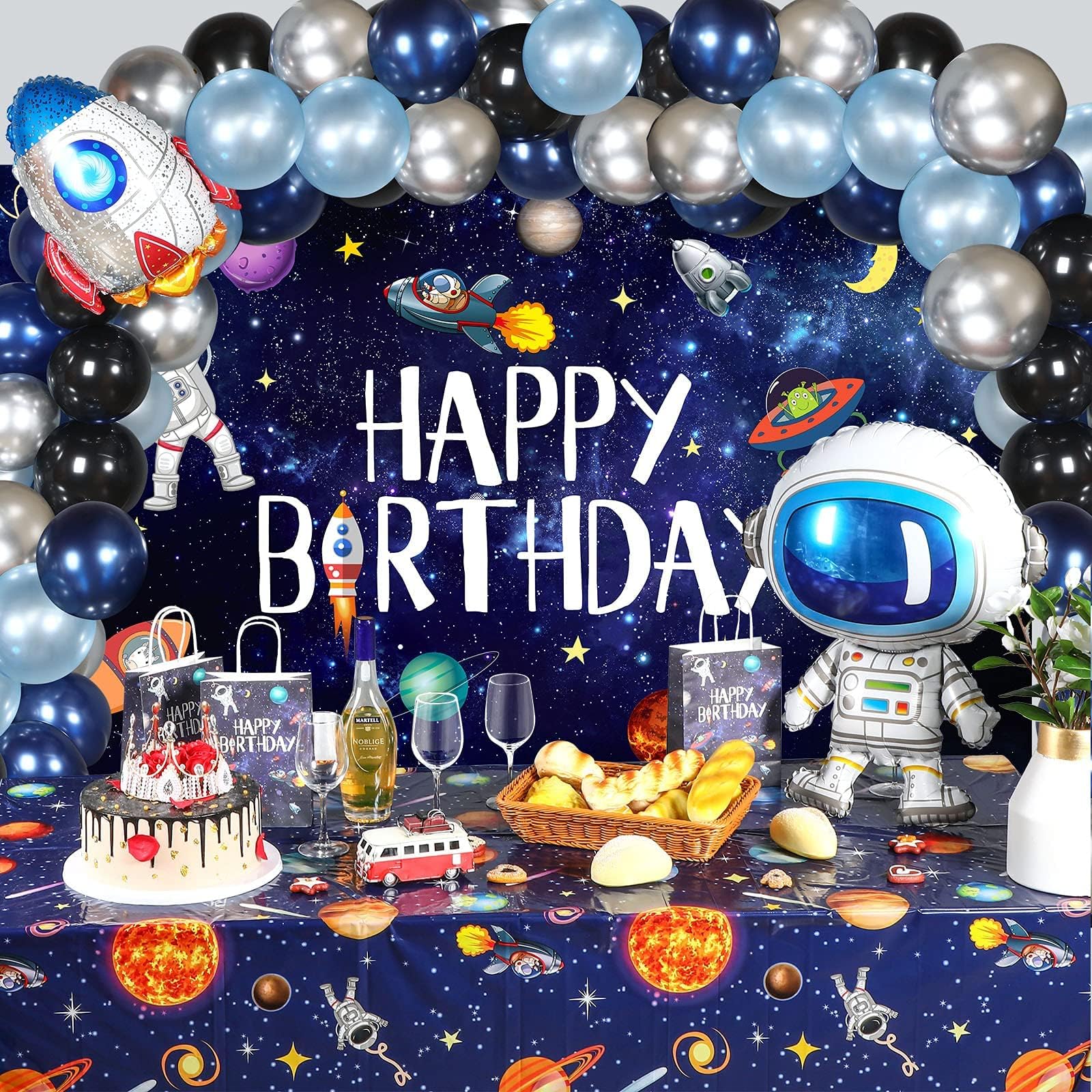 Amazon.com: Homarkable Space Birthday Decorations, with Space Balloons ...
