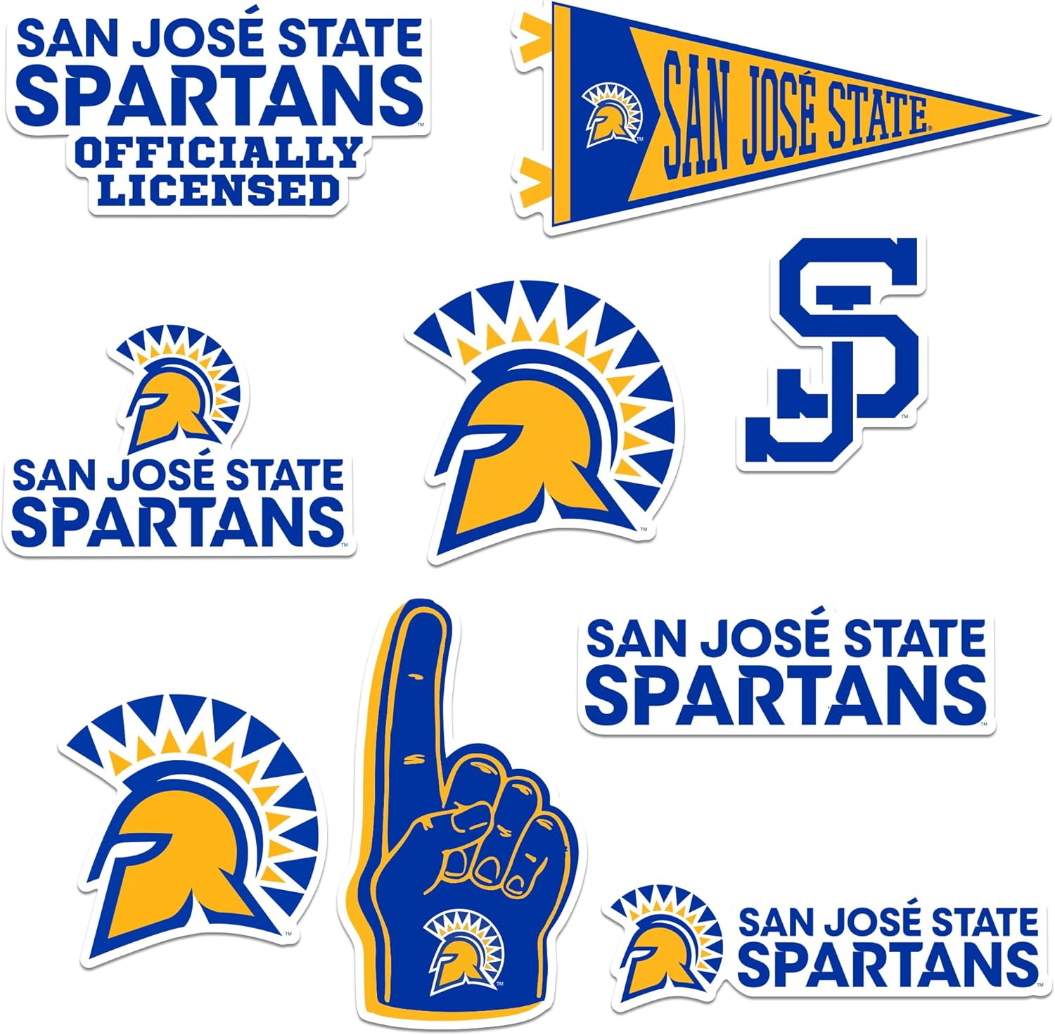 Amazon.com: San Jose State University 8ct Vinyl Large Deluxe Stickers ...
