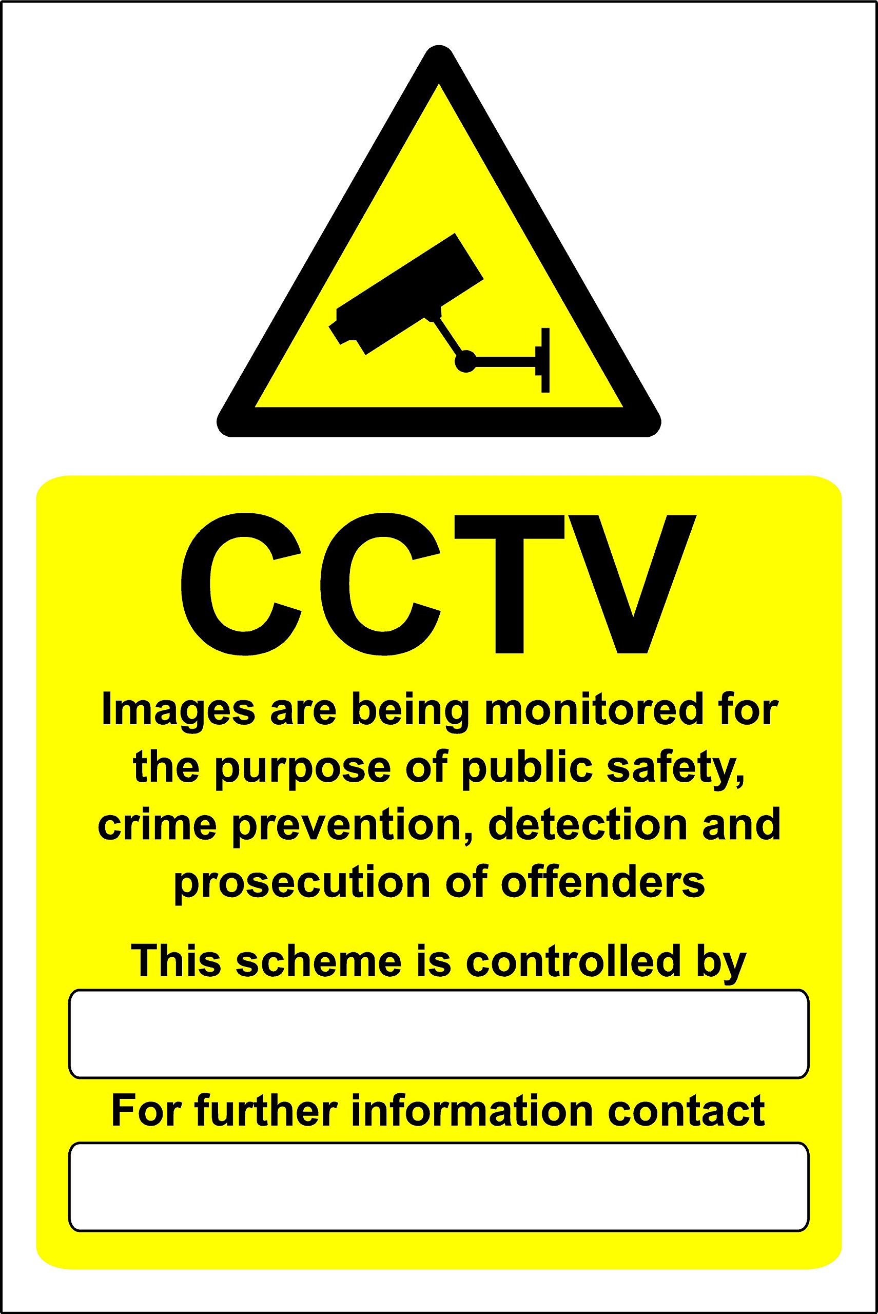 CCTV data compliant GDPR Safety sign - 3mm Aluminium sign 300mm x 200mm ...