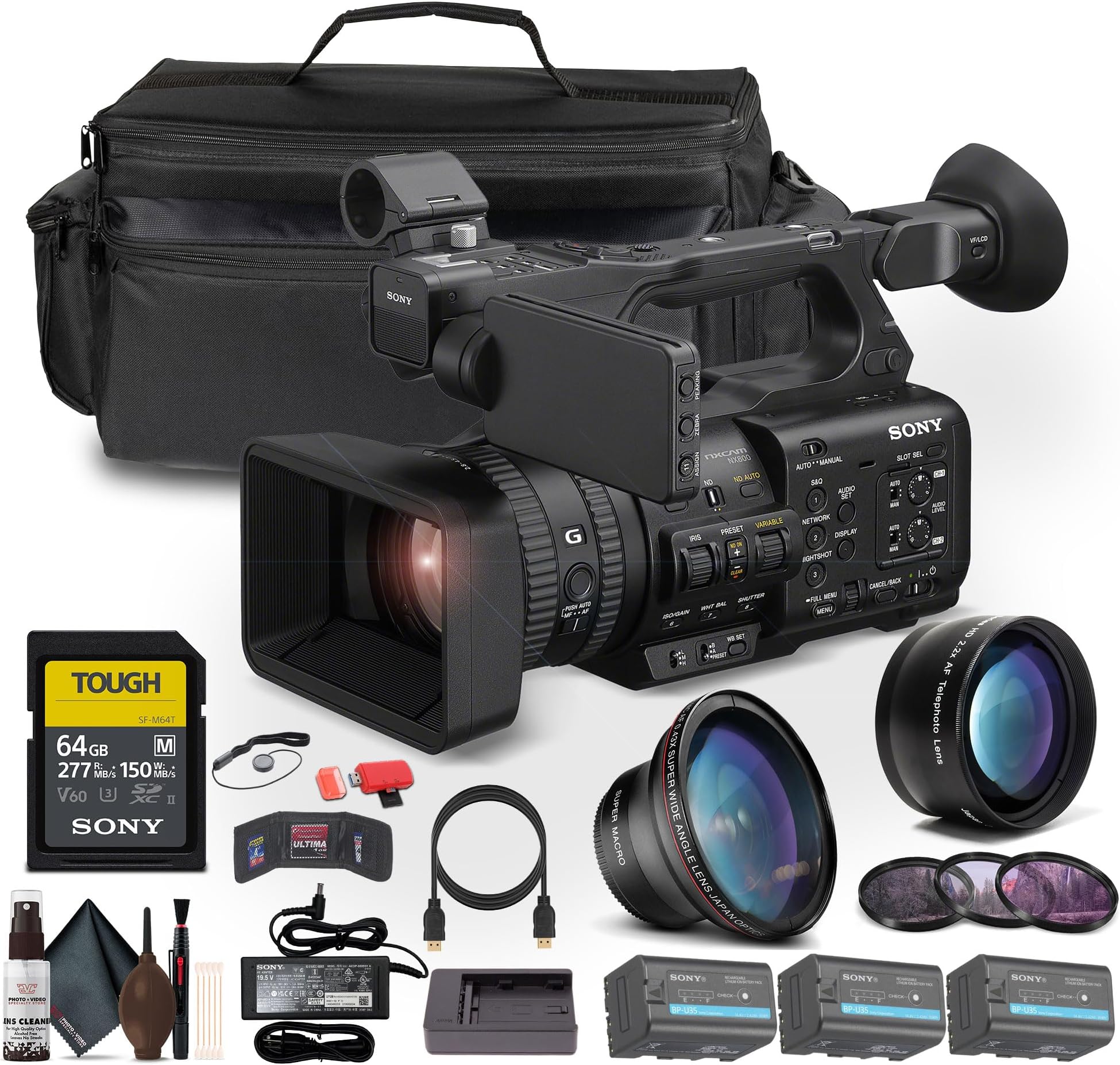 Amazon.com : Sony HXR-NX800 4K HDR 1" Sensor NXCAM Camcorder (HXR-NX800 ...