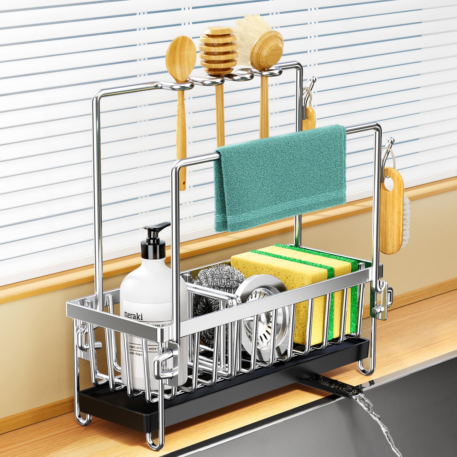 Snapklik.com : PKBD Kitchen Sink Caddy, Stainless Steel Sponge Holder