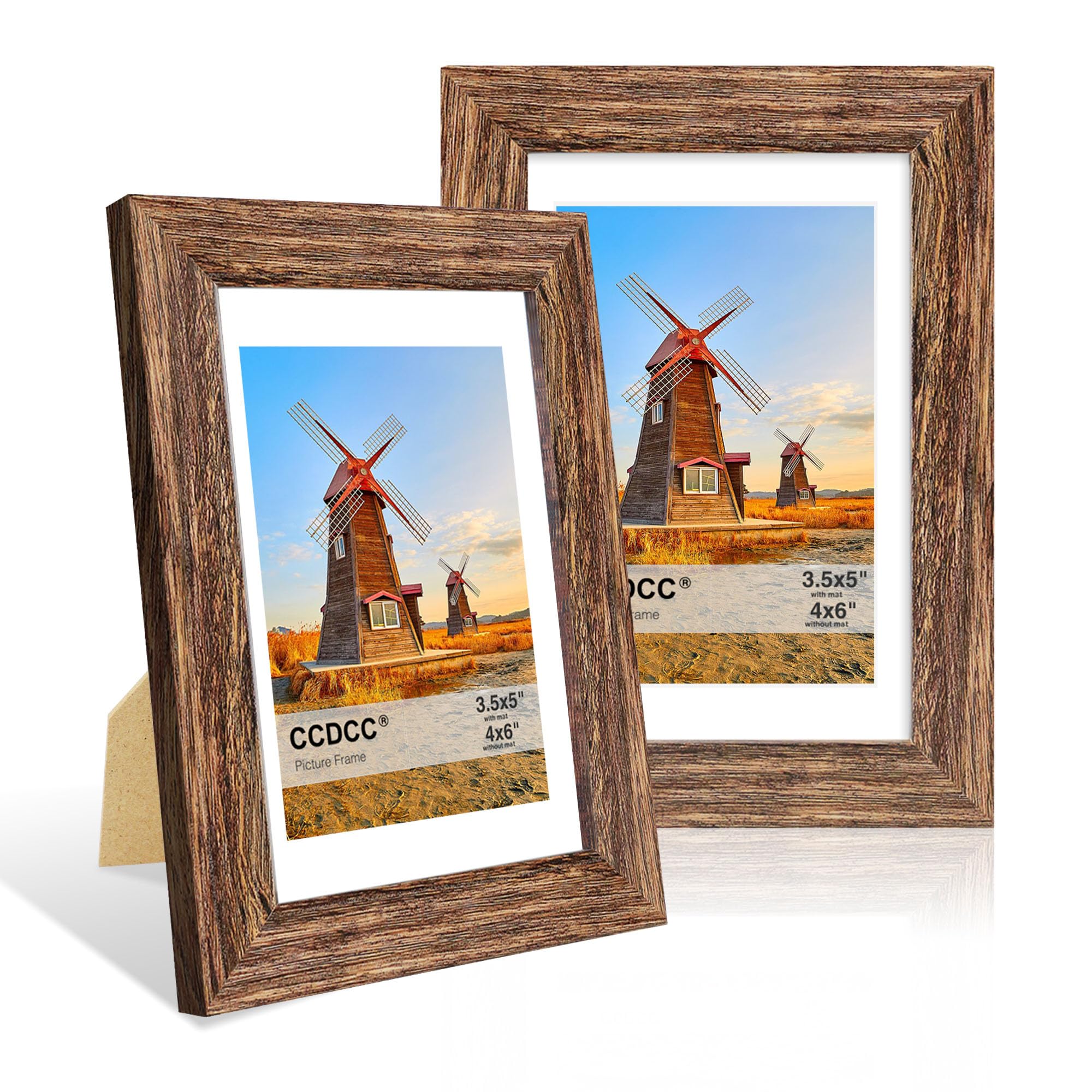 Amazon.com - ccdcc 4x6 Picture Frame Set of 2, 4 x 6 Wood Photo Frames ...
