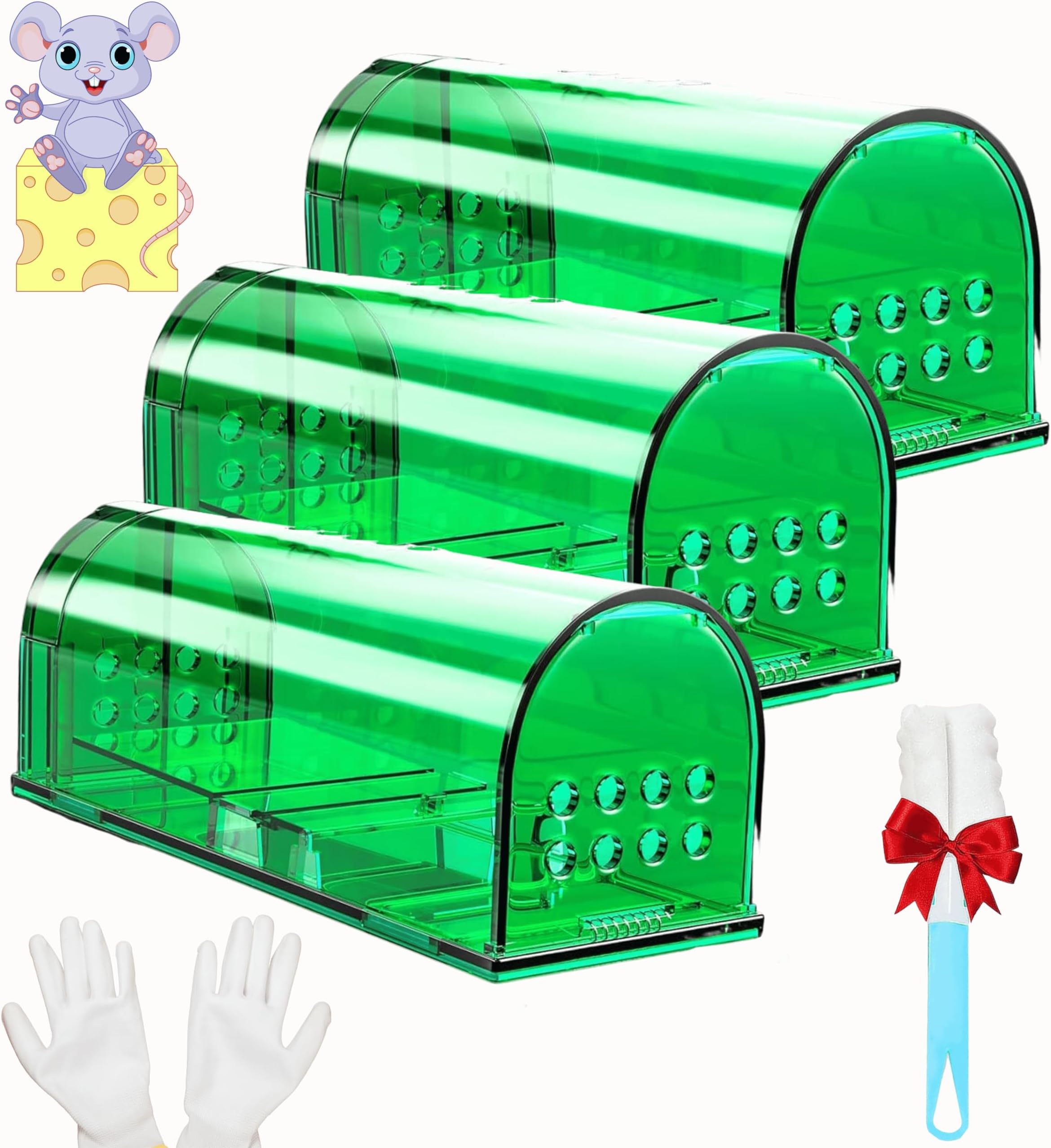 2 Pack Small Humane Mouse Trap Cage Mouse Catcher Live Rodent Mice Trap ...